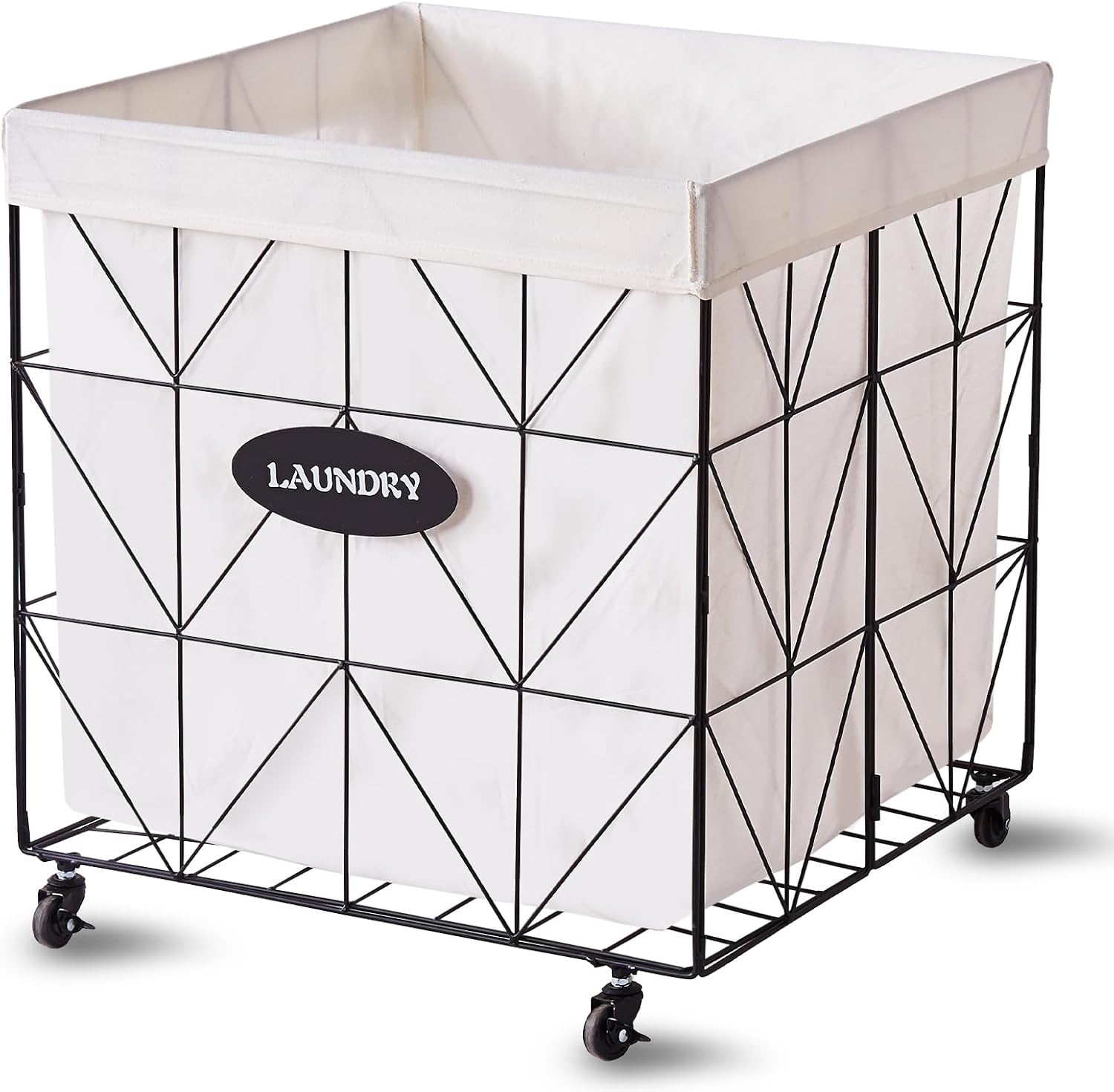 Amazon.com: Mxfurhawa Collapsible Laundry Hamper with Wheels, 210L ...