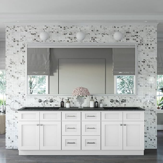 Amazon.com: RTA Cabinet Store 96 Inch Double Sink Bathroom Vanity Base ...