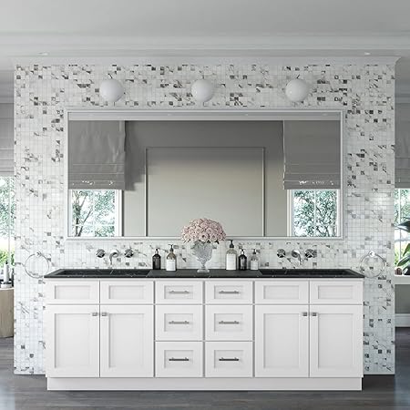 Amazon.com: RTA Cabinet Store 96 Inch Double Sink Bathroom Vanity Base ...