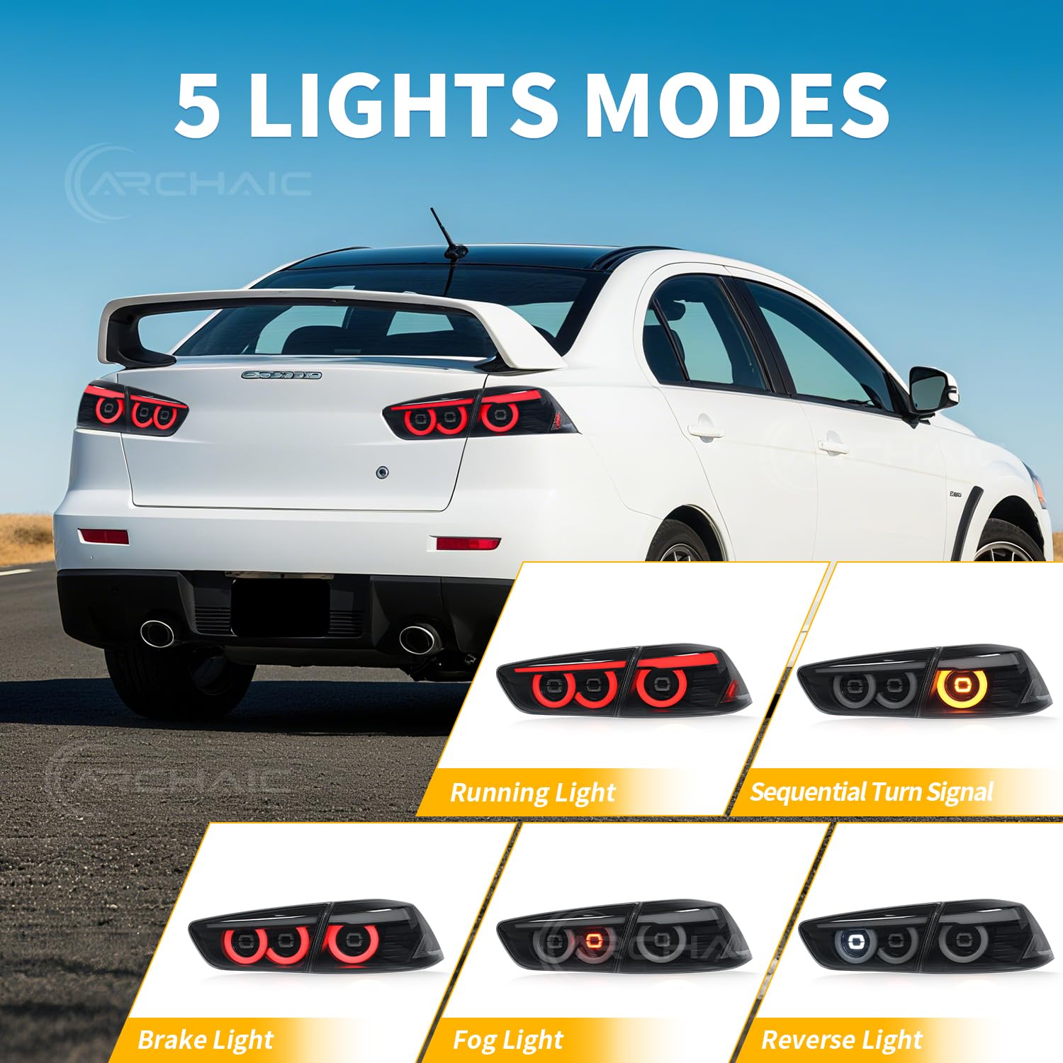 Snapklik.com : Archaic Tail Lights For Mitsubishi Lancer & Evolution ...