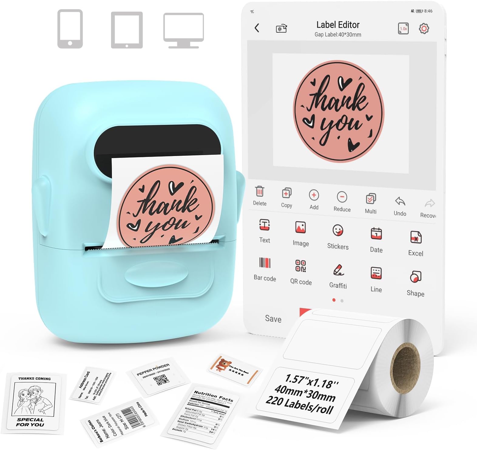 Amazon.com : MARKLIFE Label Maker Machine with Tape Barcode Label ...