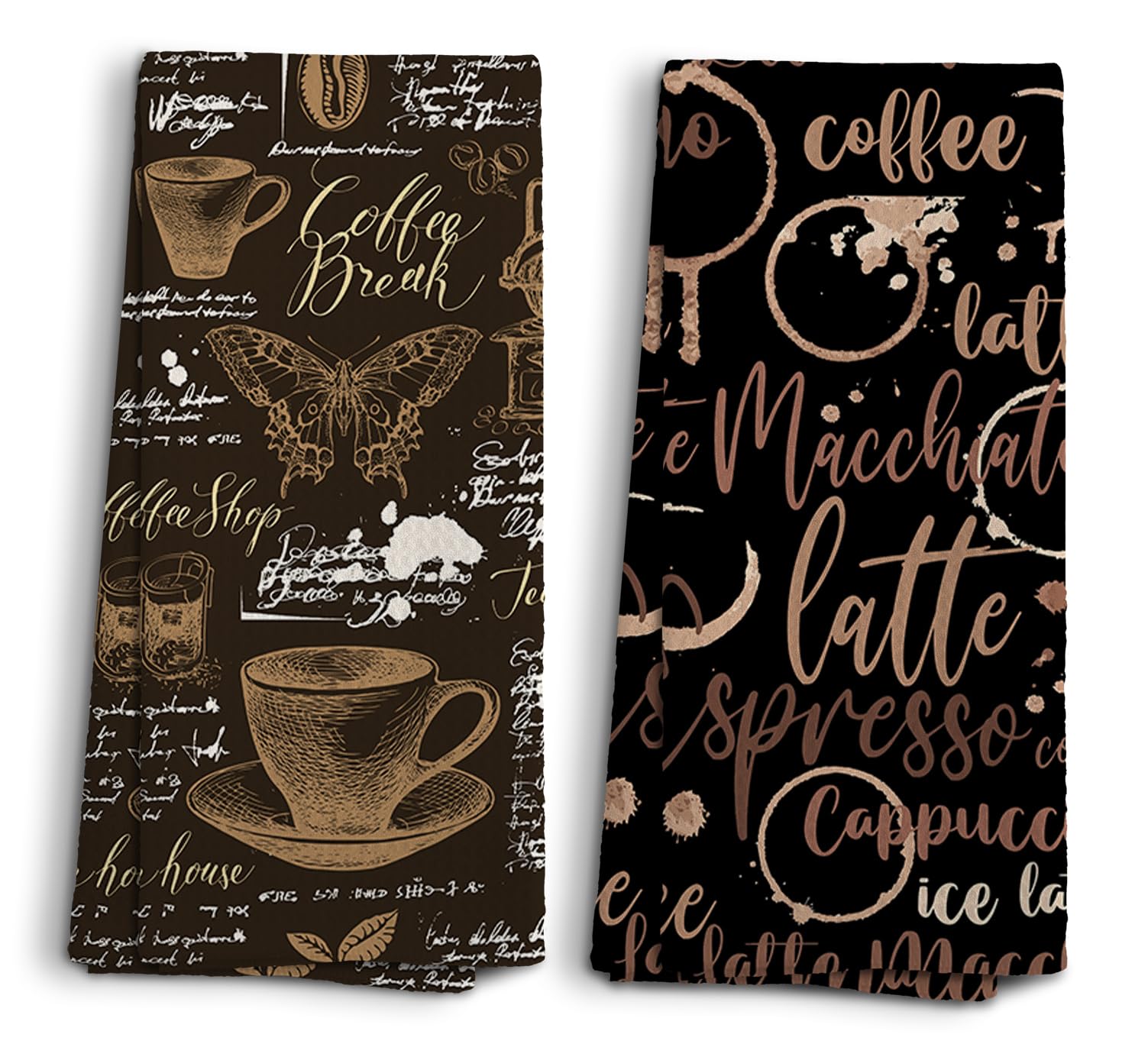 Amazon.com: NOQL Retro Coffee Kitchen Towels, Coffee House Kitchen ...
