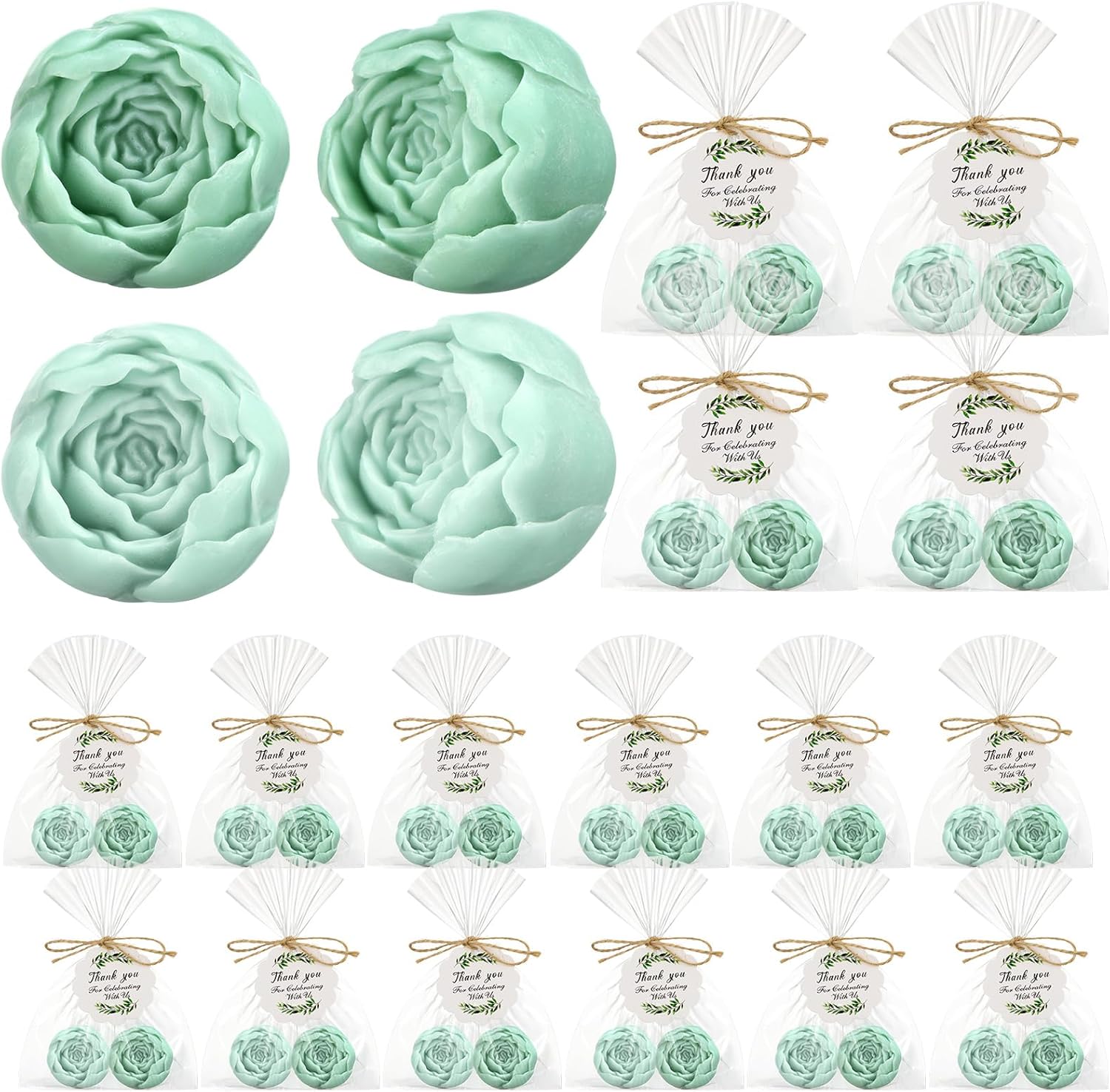 Amazon.com: Leelosp 20 Set Mini Baby Shower Favor Soap Flower Soaps ...