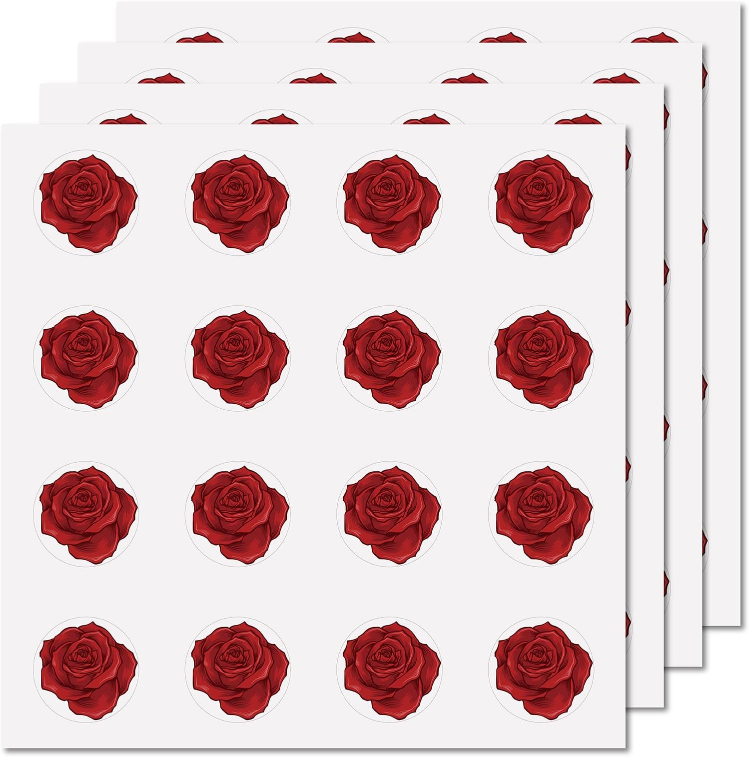 Amazon.com: Novel Merk Pink Rose Flower Vinyl Stickers - 2” Round ...