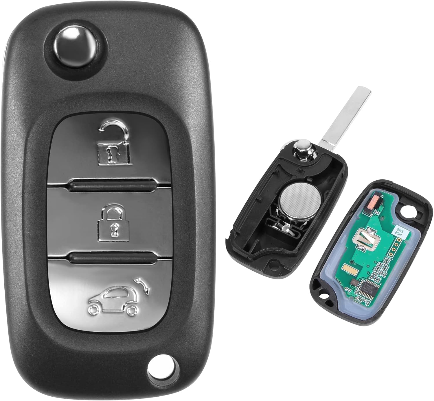 ASOOLL Fits for Keyless Entry Remote Control Replacement 3 buttons Key ...