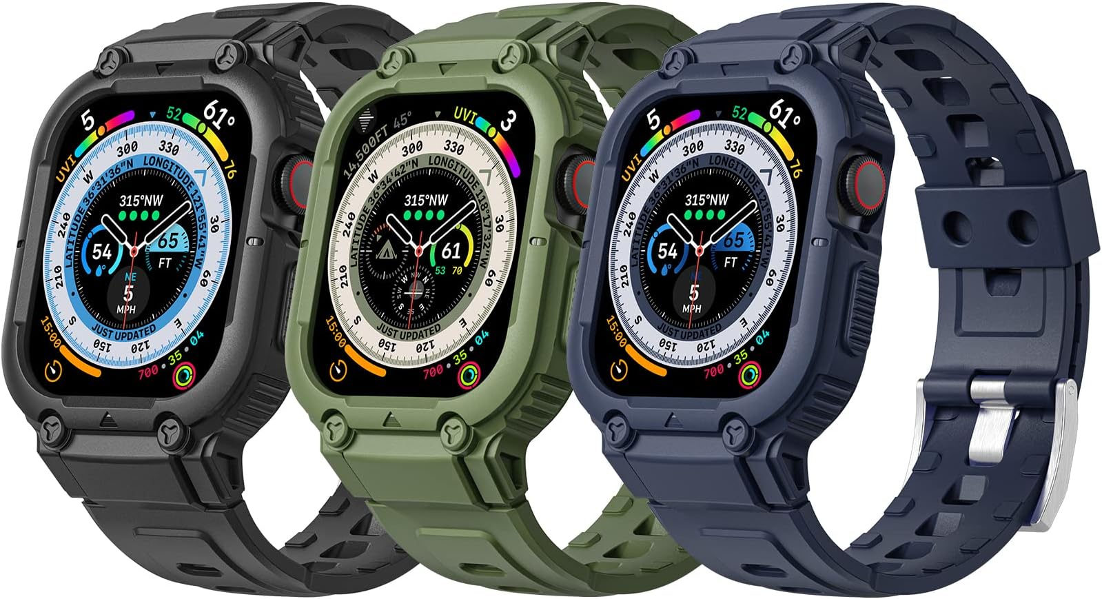 Amazon.com: [3 Pack] SVISVIPA Band with Case Compatible for Apple Watch ...