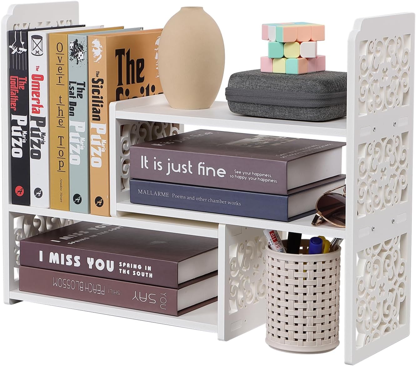 Amazon.com: EARTHSON Desk Organizer Shelf, Expandable Bookshelf for ...