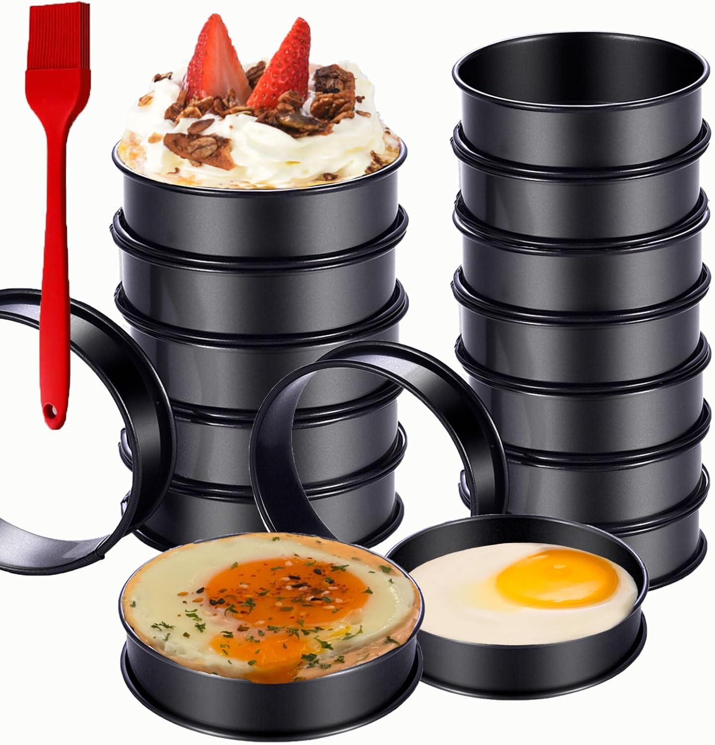 Amazon.com: 16Packs English Muffin Rings Crumpet Rings NONSTICK -3.15 ...