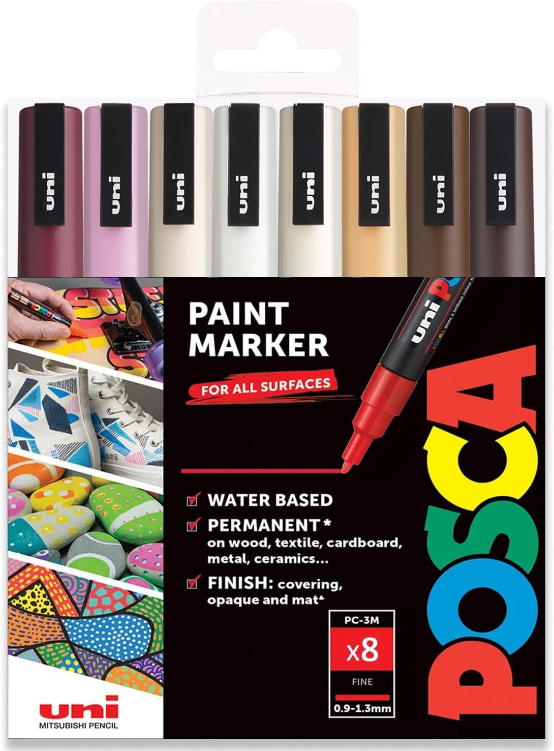 POSCA PC-3M Paint Marker Art Pens - 0.9-1.3mm – Warm Neutral Tones Set ...