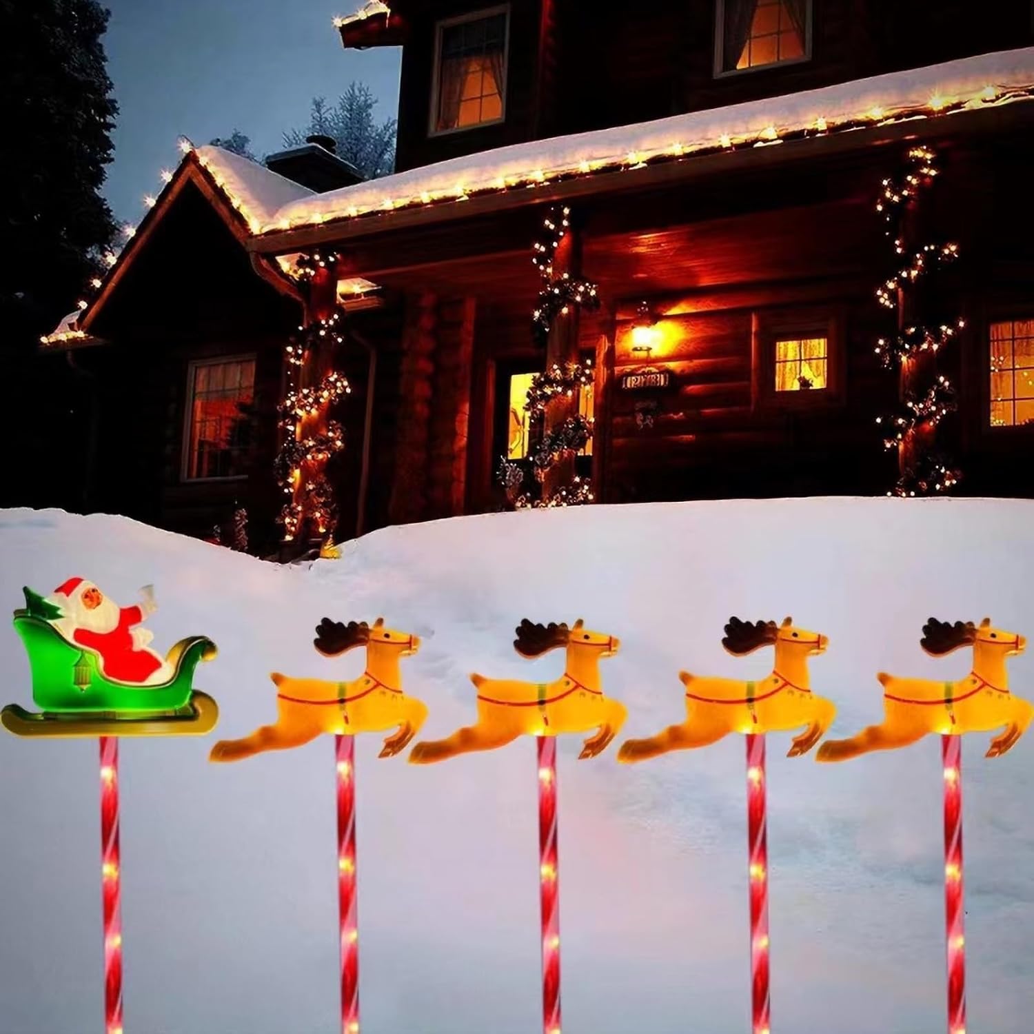 Amazon.com : 6 Pack of Moving Christmas Solar Lights，Moving Christmas ...