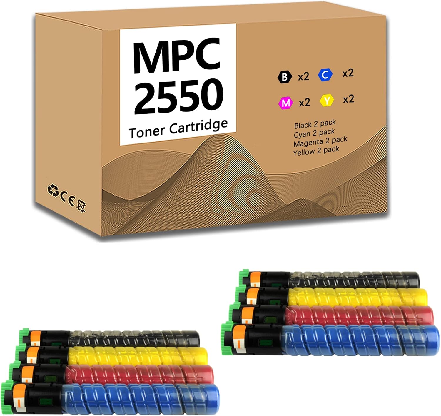 Amazon.com: MPC2550 Replacement Toner Cartridge Use for Ricoh Aficio MPC2030 C2050 C2530 C2550 ...