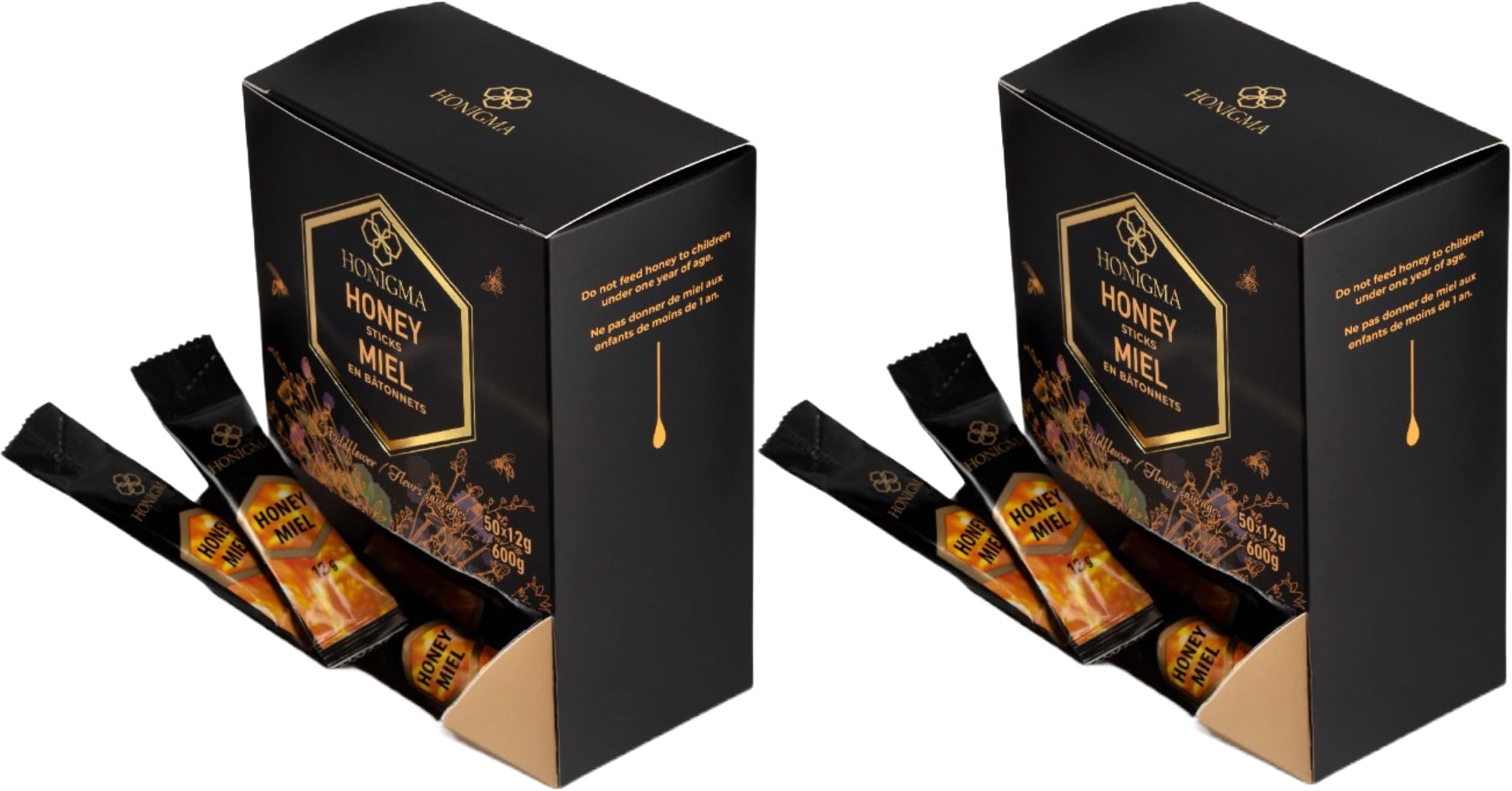 Amazon.com : Honigma Deliciously Sweet Wildflower Honey Sticks - 50 ...