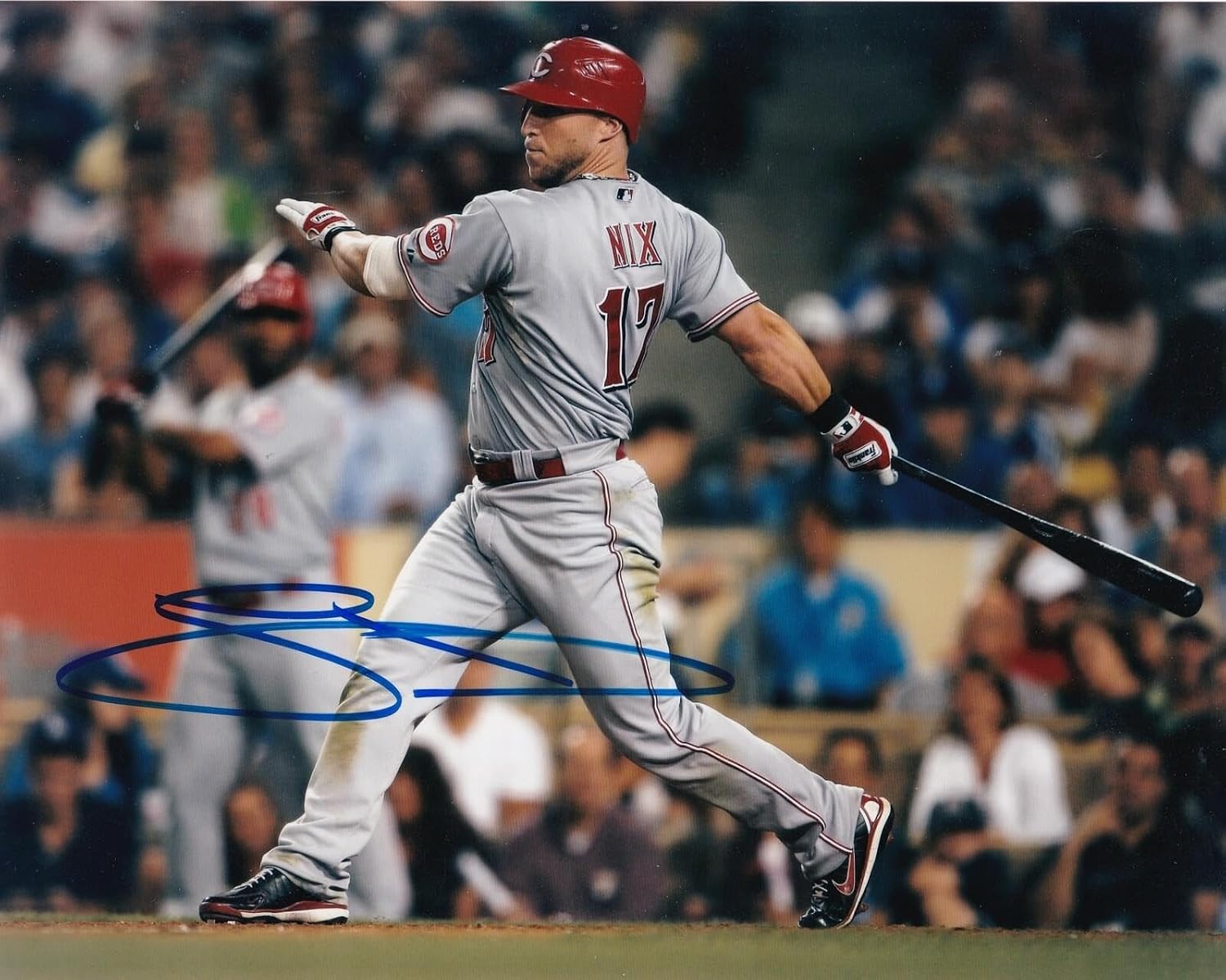 LANCE NIX CINCINNATI REDS ACTION SIGNED 8x10 - Autographed MLB Photos ...