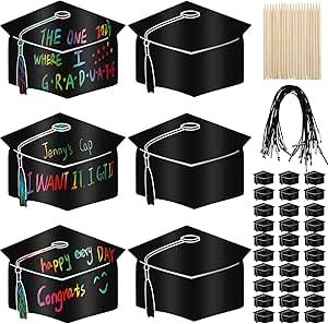 Amazon.com: Outus 40 Pcs Paper Graduation Cap Set Scratch Paper ...