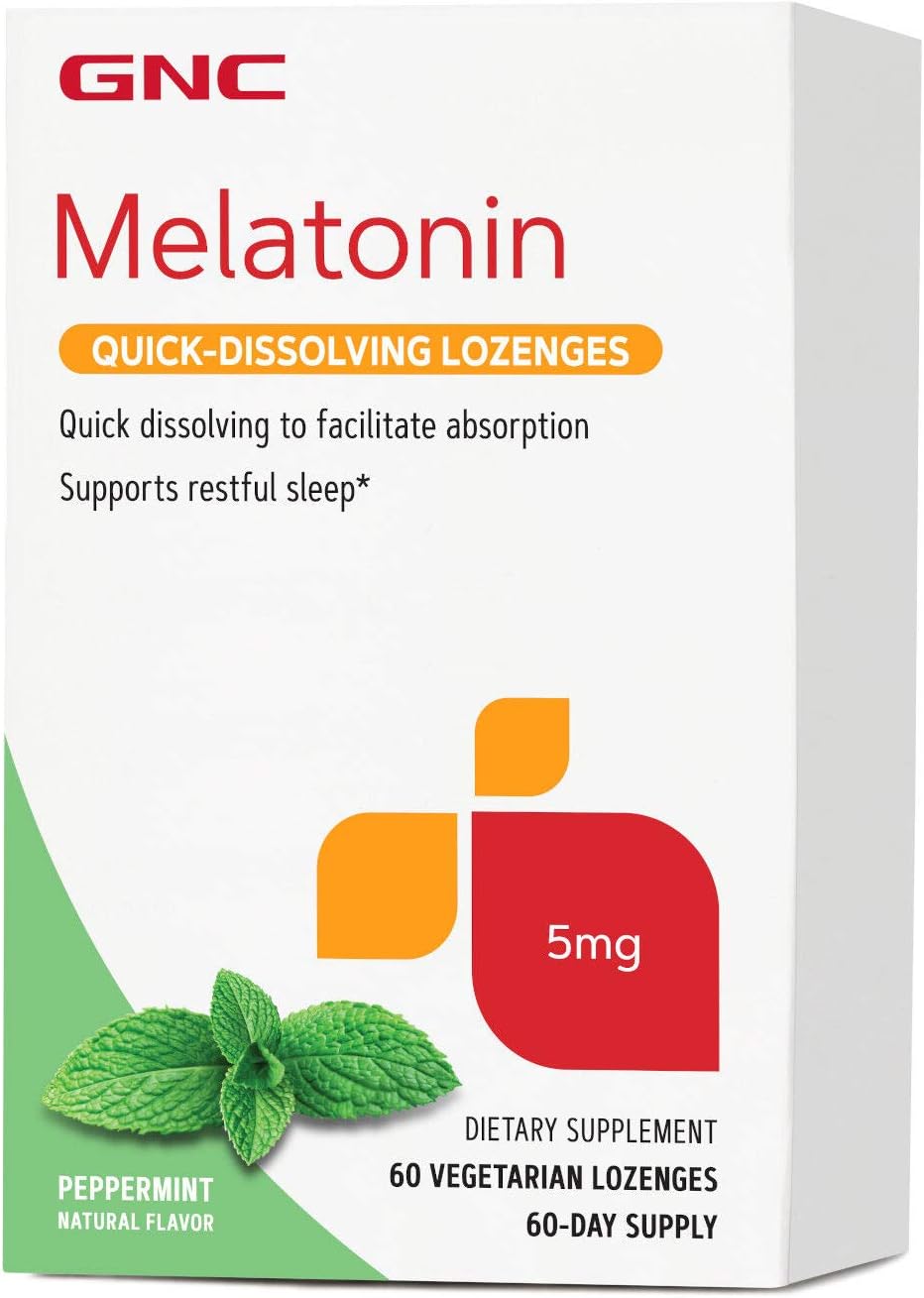 Amazon.com: GNC Melatonin Quick-Dissolving Lozenges 5 mg - Peppermint ...