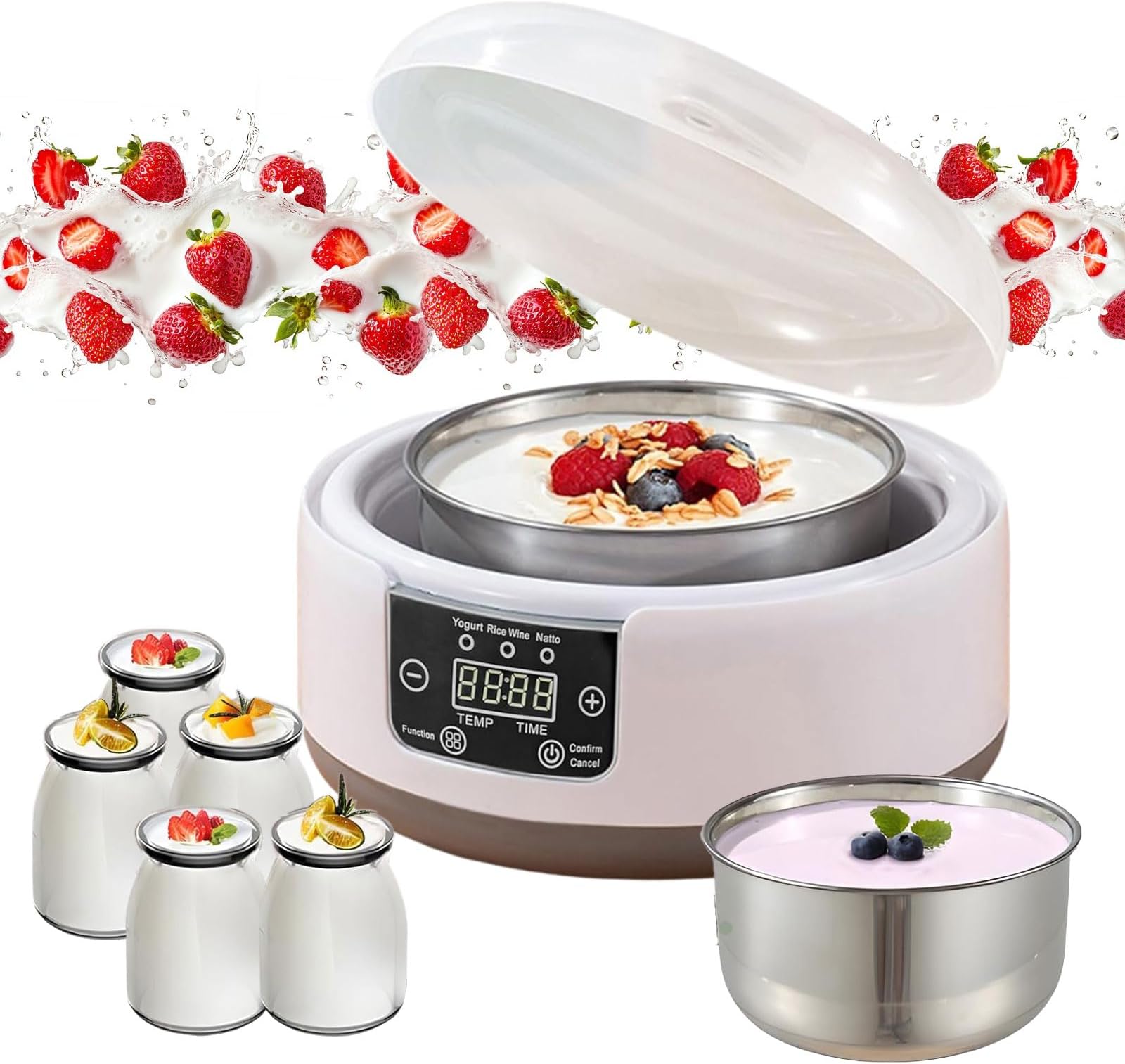 Amazon.com: Ann Katy Yogurt Maker with Adjustable Time Control ...