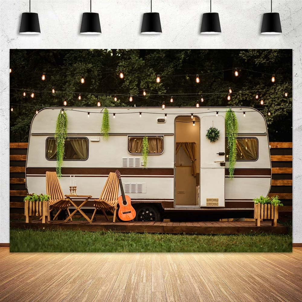 Amazon.com : Camping Backdrop RV Theme Adventure Camper Background 10 x ...