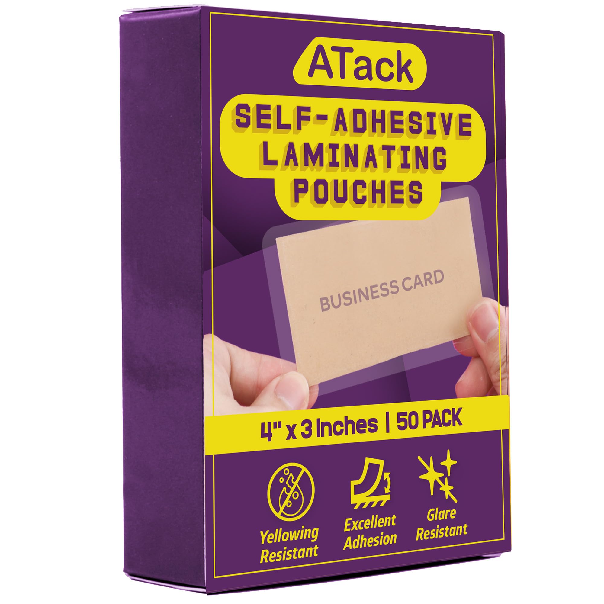 Amazon.com : ATack Self Laminating Pouches, 50-Pack Business Card Self ...