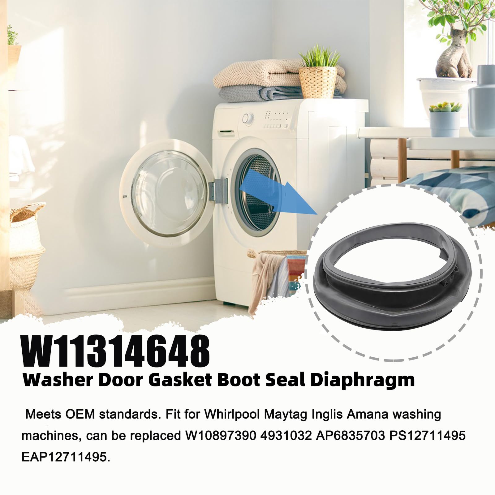 Maytag Washer Door Seal 2024 Upgrade W11314648 W10897390 Washer Door ...
