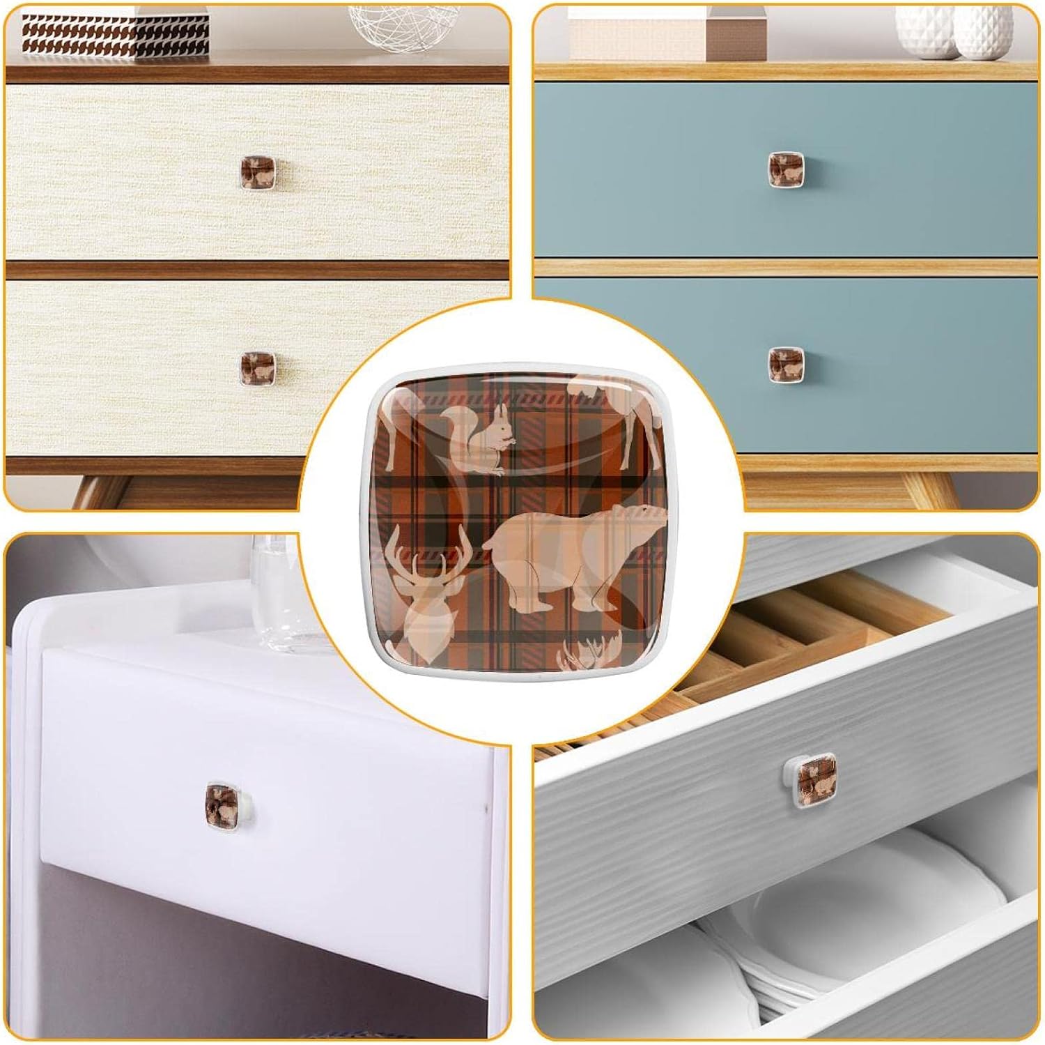 Buy Cabinet Knobs, Set of 4 Cabinet Cupboard Door & Drawer Pulls ...