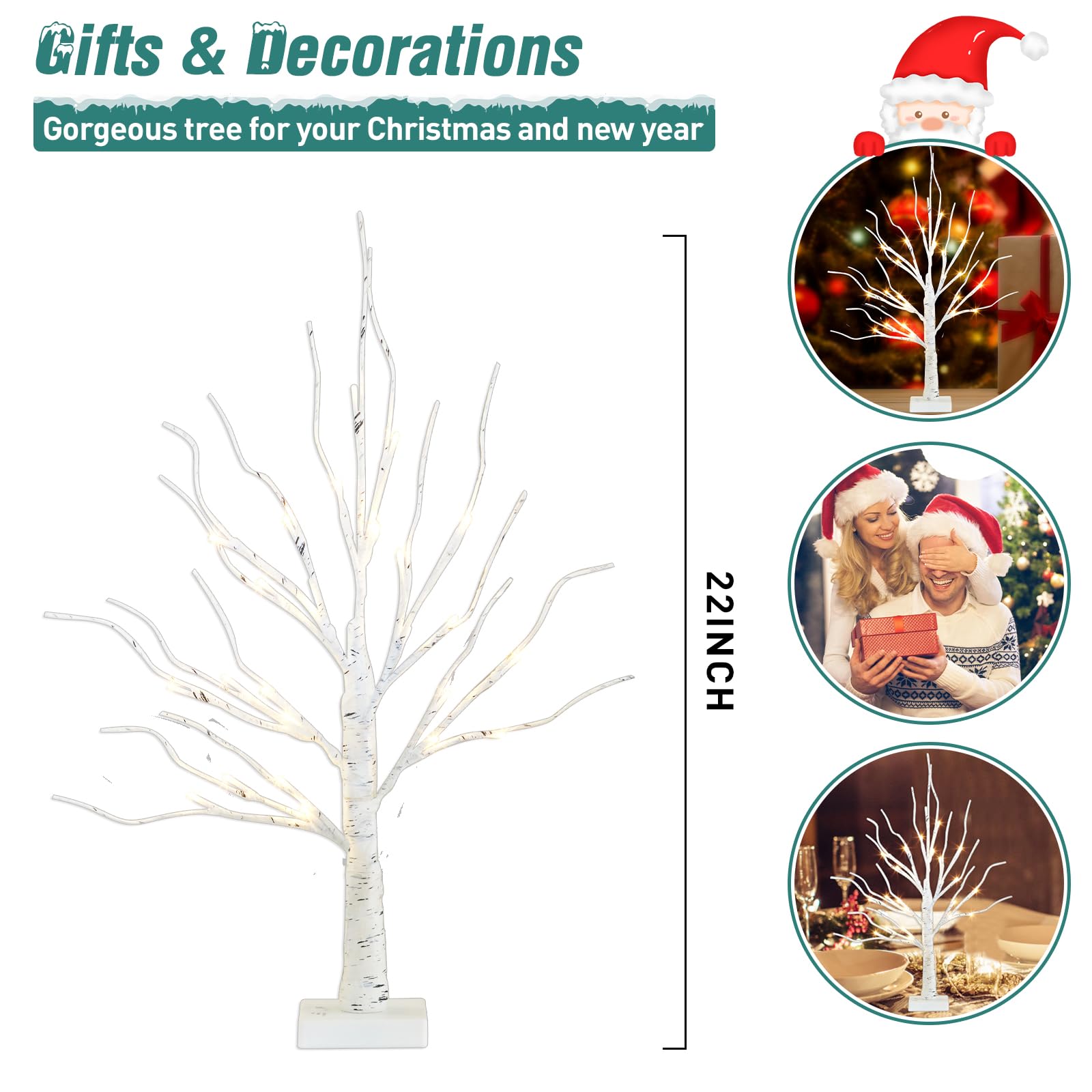 Snapklik.com : PEIDUO 22" Birch Tree
