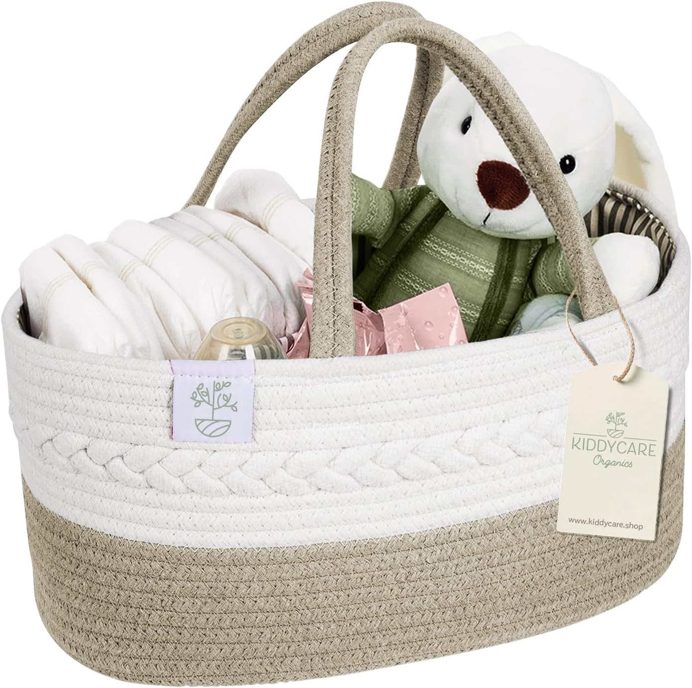 Amazon.com: KiddyCare Baby Diaper Caddy Organizer, Cotton Nursery Baby ...
