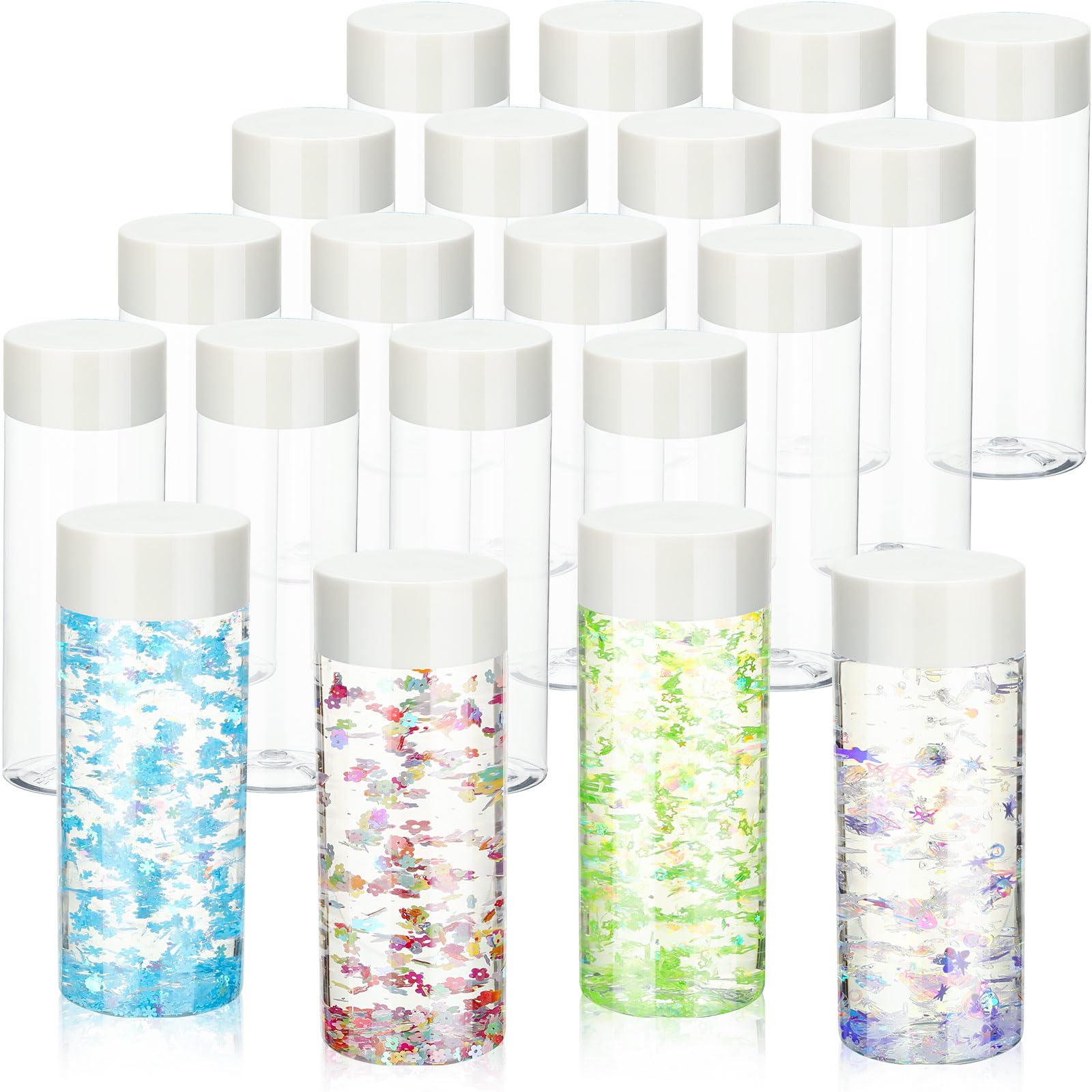 Snapklik.com : Hoolerry 16 Pcs Empty Plastic Sensory Bottles