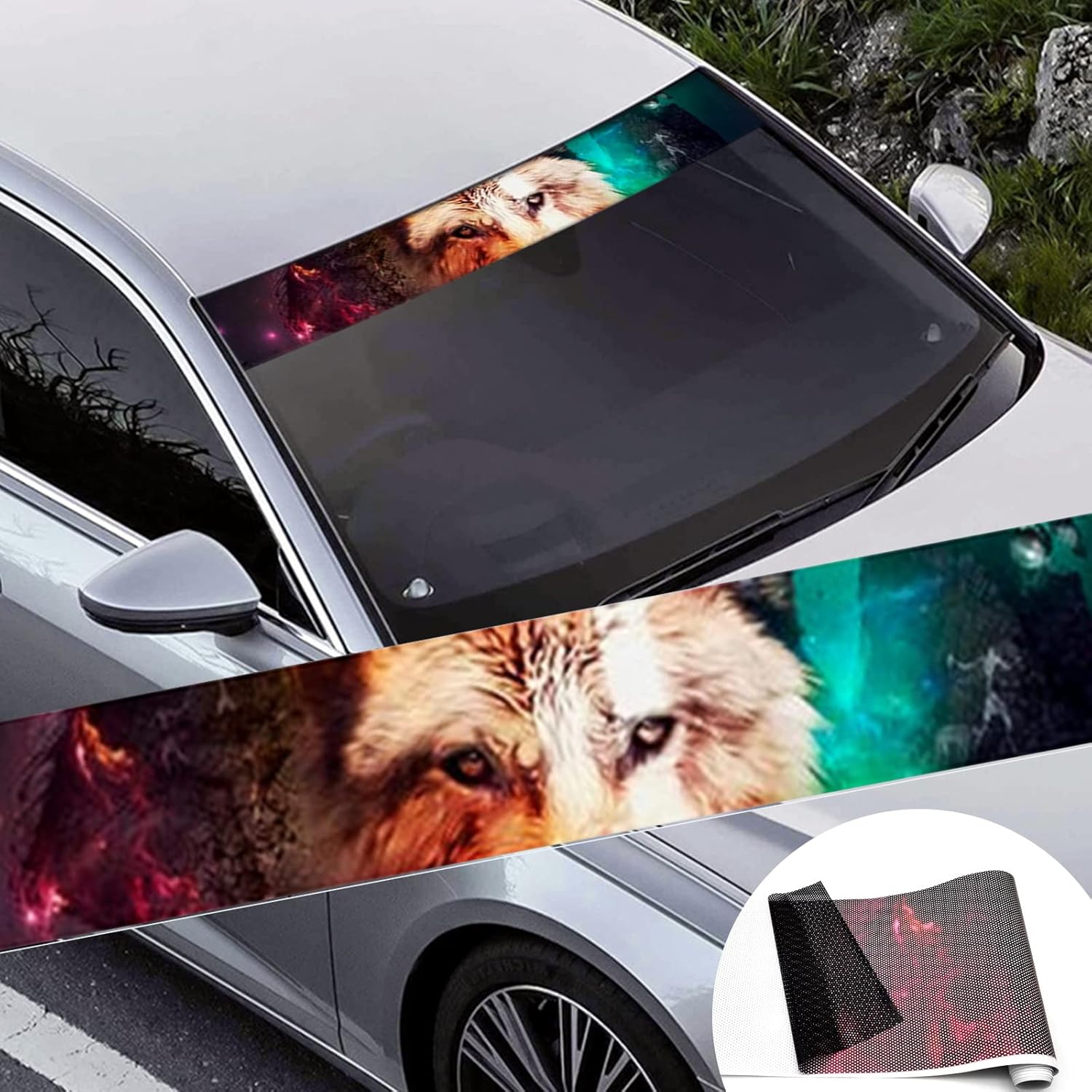 Amazon.com: SUNJIKA Car Front Sun Strip Visor Window Vinyl Decal ...