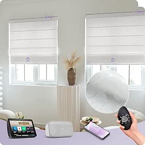 Amazon.com: Graywind Smart Roman Shades Compatible with Alexa Google Rechargeable Motorized ...