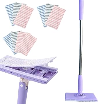 Snap Grip Mini Mop: Lazy Mop with One-Click Cloth Changing, Locking ...