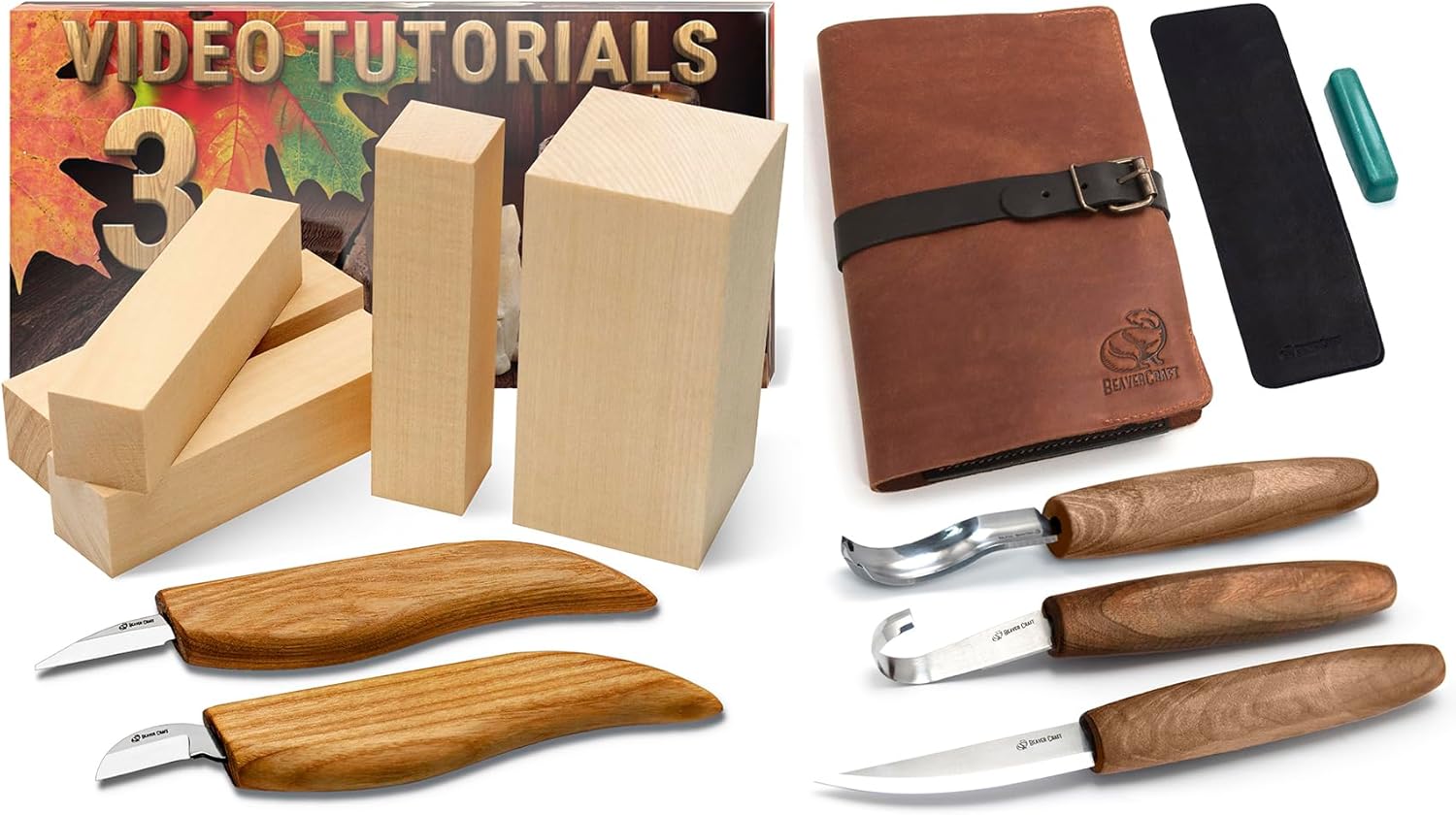 Amazon.com: BeaverCraft S16 Wood Carving Kit S14x Deluxe Wood Spoon ...