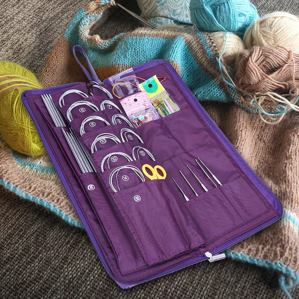 Amazon.com: Knitting Kit, Pack of 104 Steel Straight Circular Knitting ...