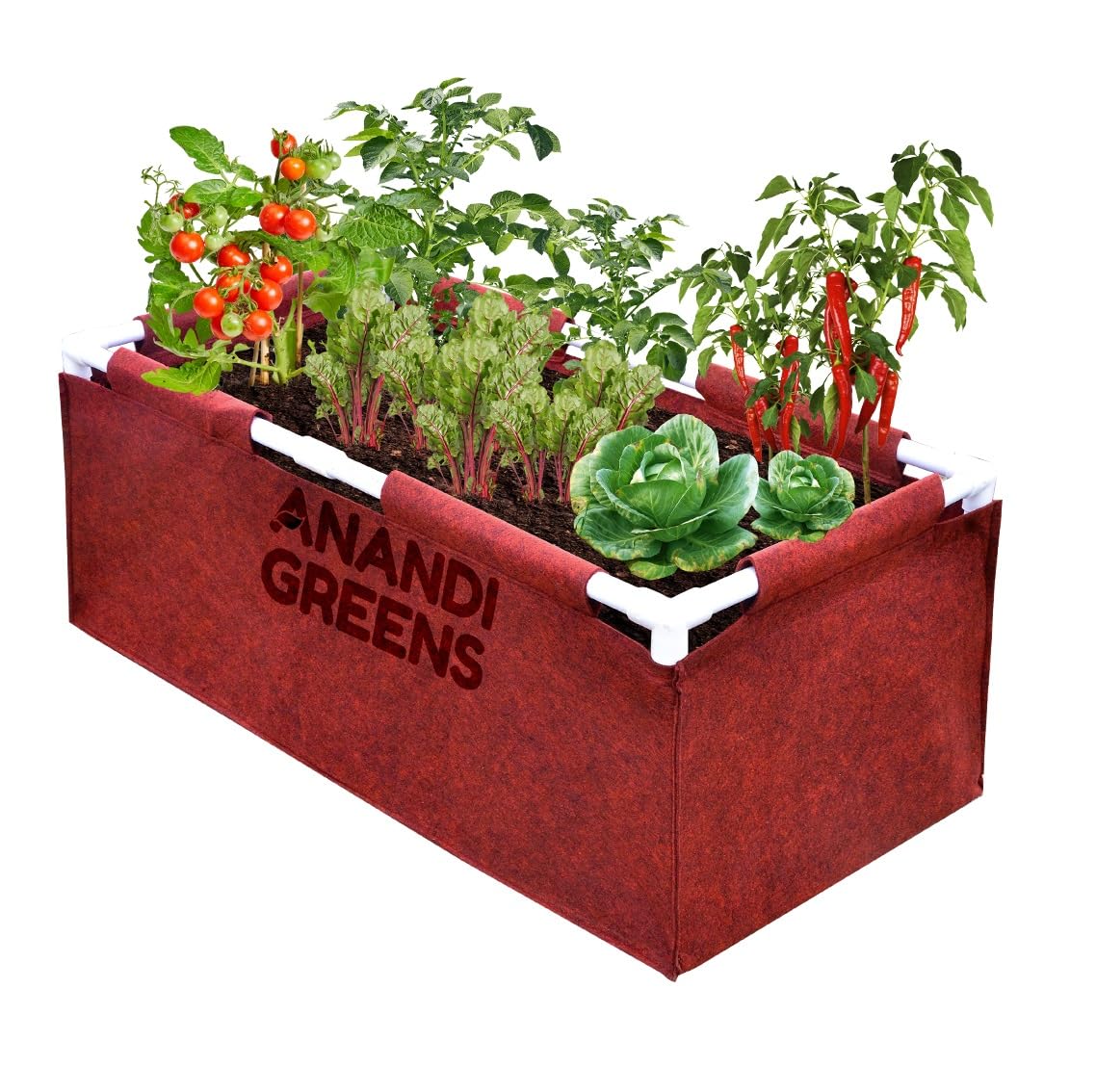 Anandi Green's 400 GSM Geo Fabric Rectangular Plant Grow Bags with PVC ...