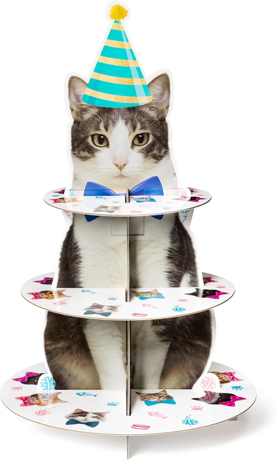 Amazon.com | Haooryx Cute Cat Cupcake Stand - 3-Tier American Shorthair ...