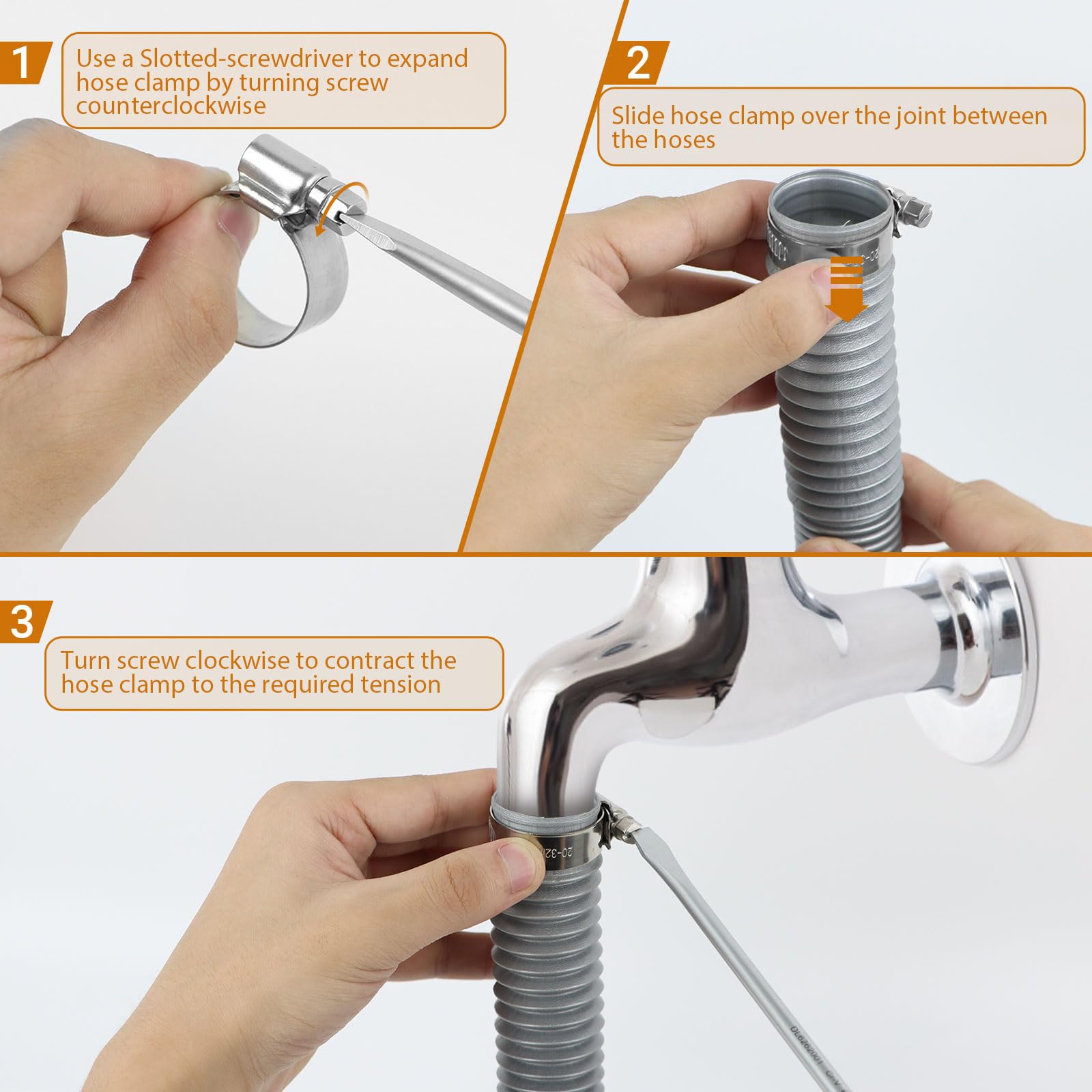 Snapklik.com : Heavy Duty Hose Clamp Kit - 44PCS,1/4- 1-1/8 Adjustable ...