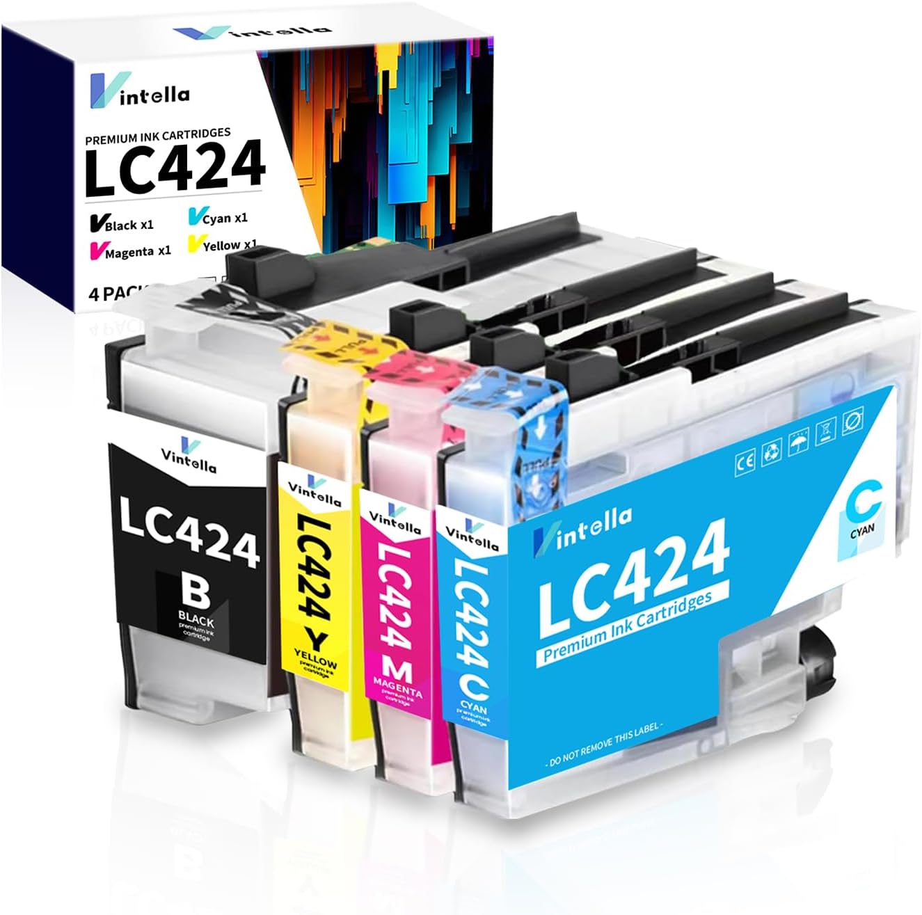 Vintella LC424 Ink Cartridges Multipack Replacement for Brother LC-424 ...