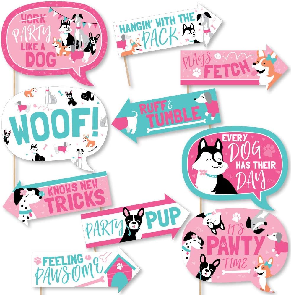 Amazon.com: Kristin Paradise 25Pcs Dog Photo Booth Props with Stick ...