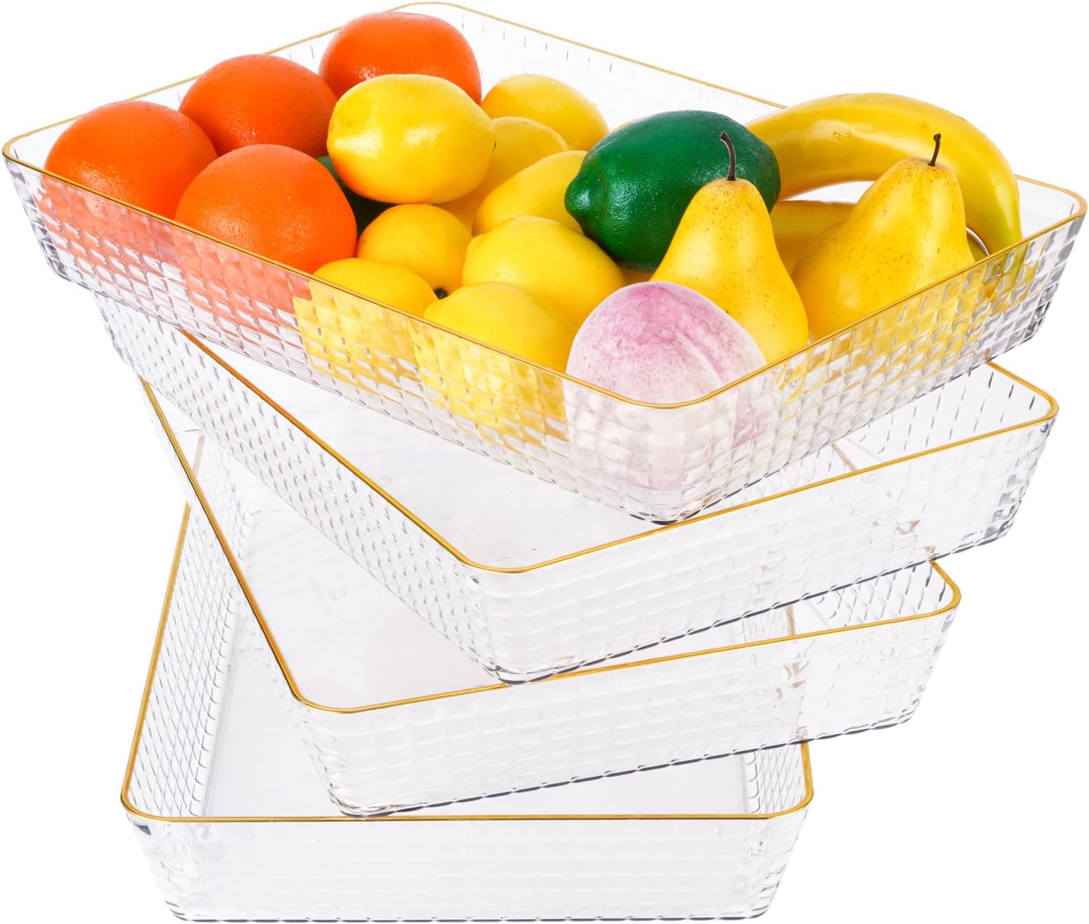 Amazon.com | Blue Boat 4PC 16" x 11" Serving Trays Set, Reusable ...