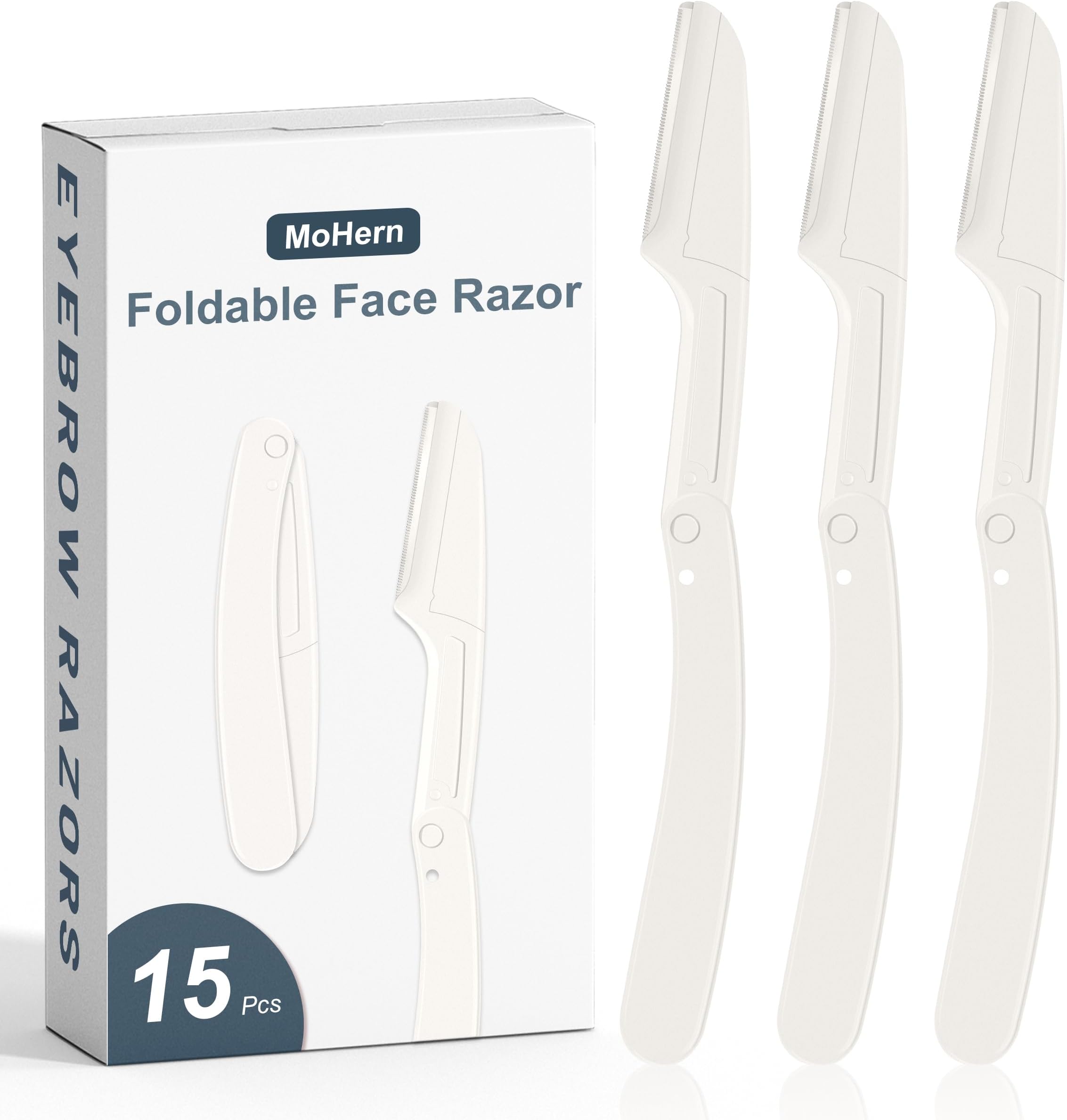 Amazon.com: Eyebrow Razor, 15 Pcs Dermaplane Razor for Face, Foldable ...