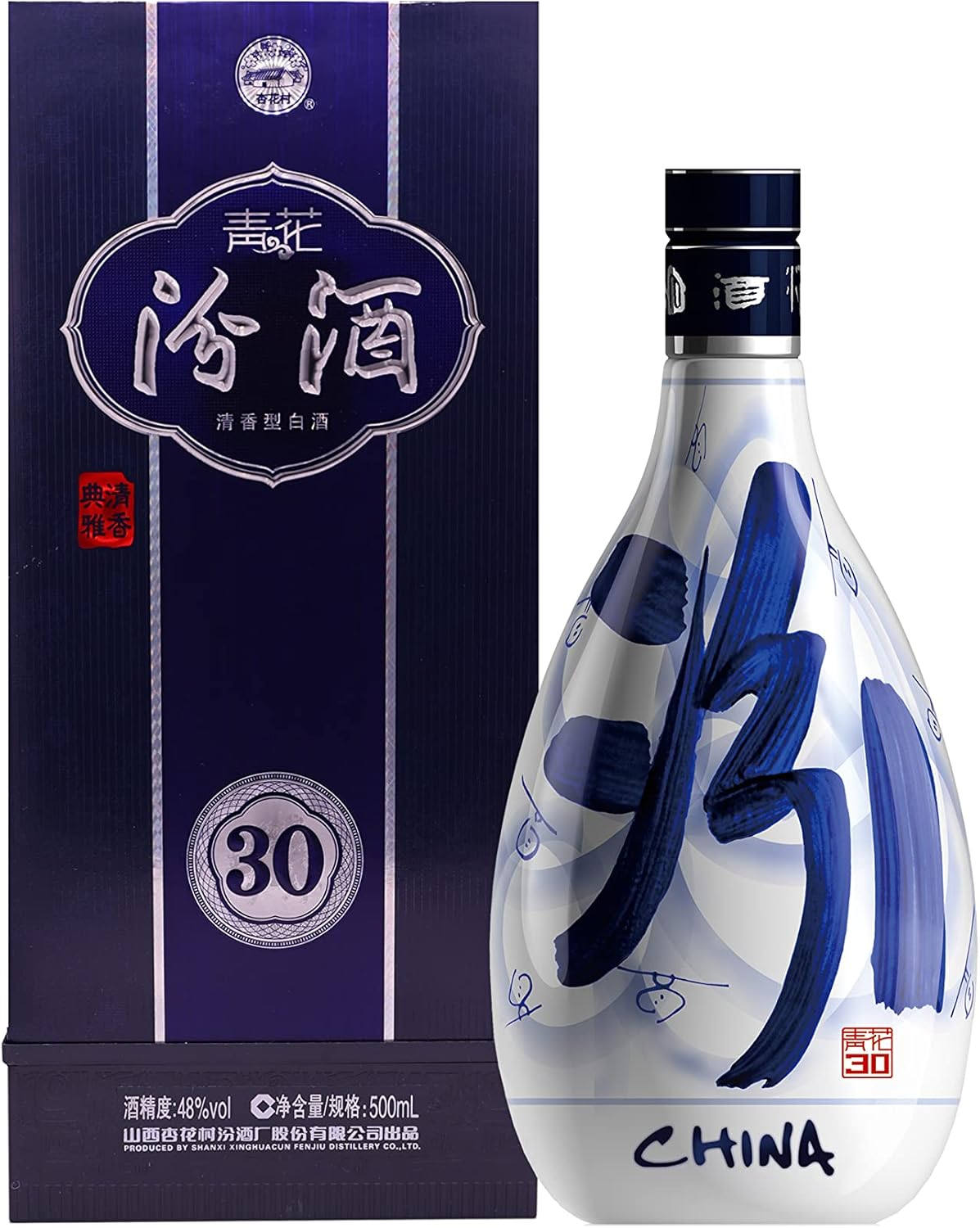 Fenjiu Baijiu - Fenjiu Qing Hua 30 Year Old 48% 500ml (Blue Flower ...
