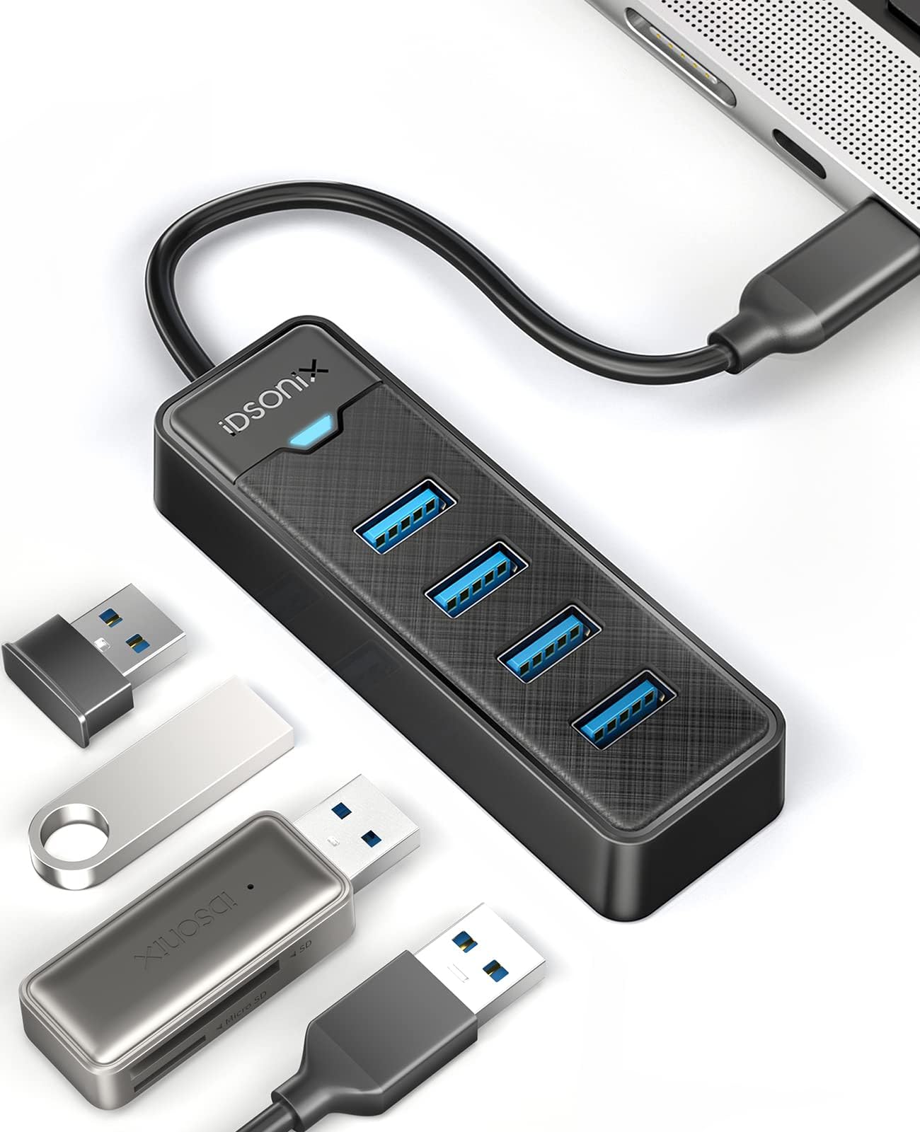 4-Port USB Hub 3.0 for Laptop - iDsonix USB 3.0 Hub 5Gbps Multiport ...