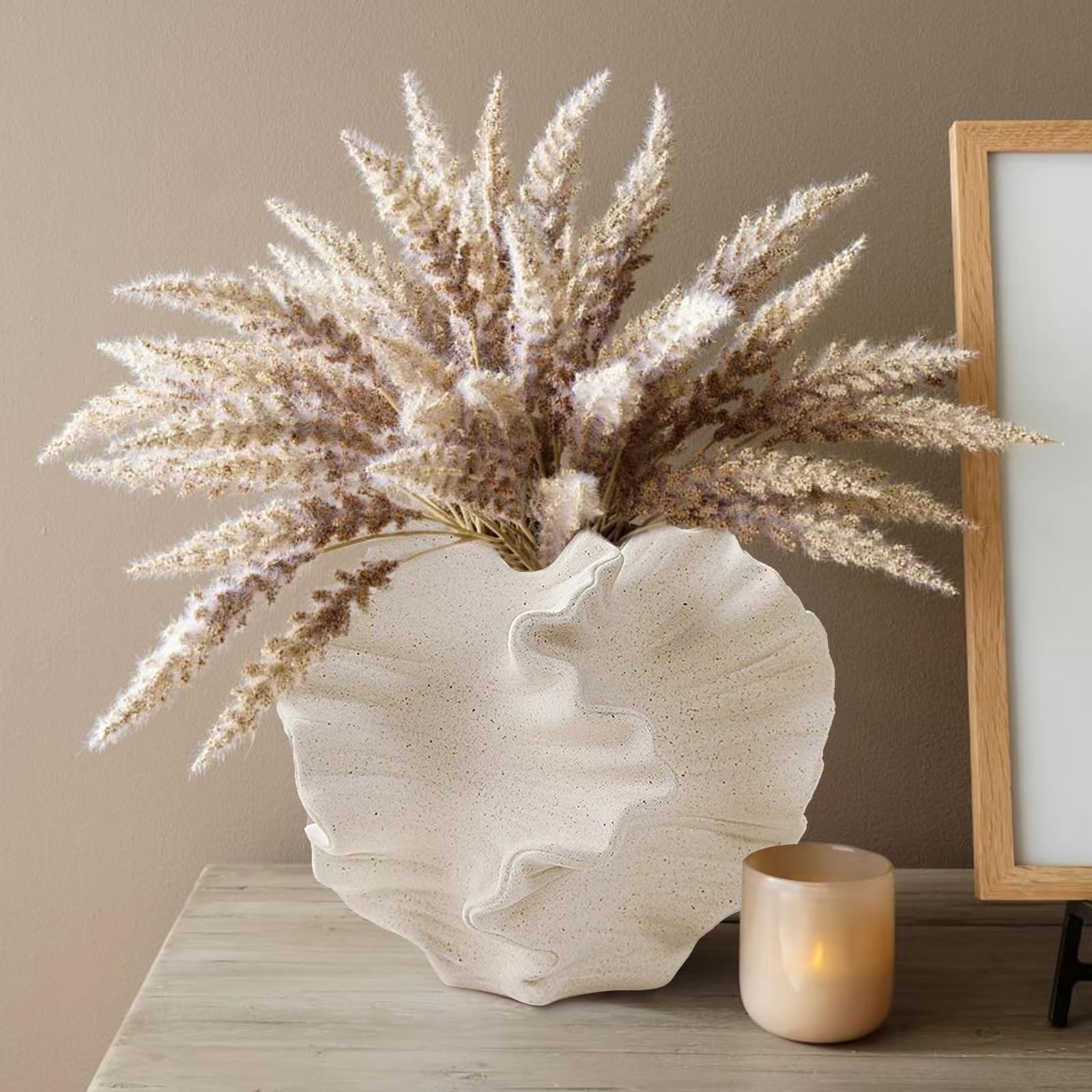Amazon.com: White Ceramic Vase for Modern Home Decor, Ceramic Coral ...