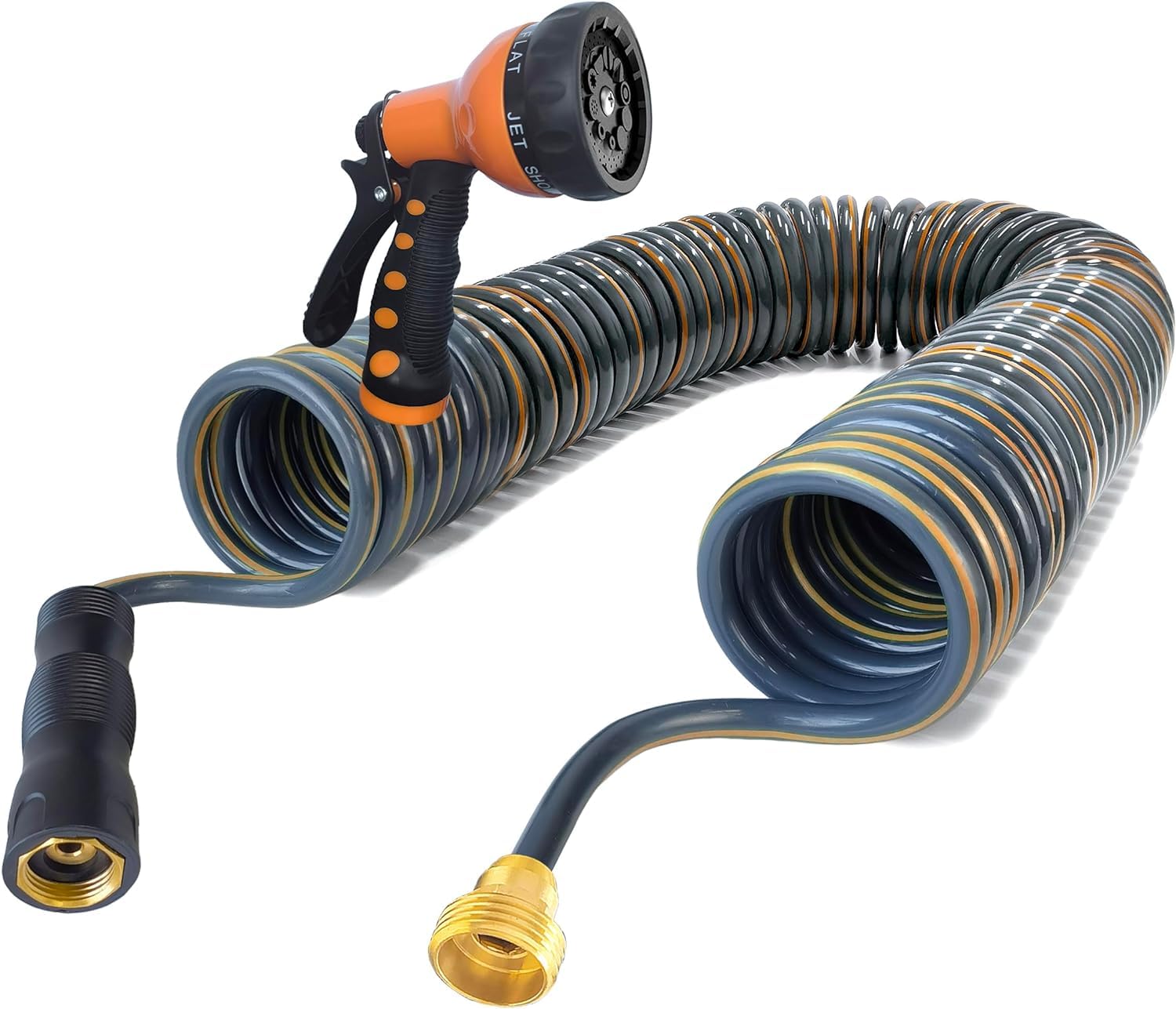 Snapklik.com : HomeyHoney 3/8 Retractable EVA Coil Garden Hose 75 Ft ...