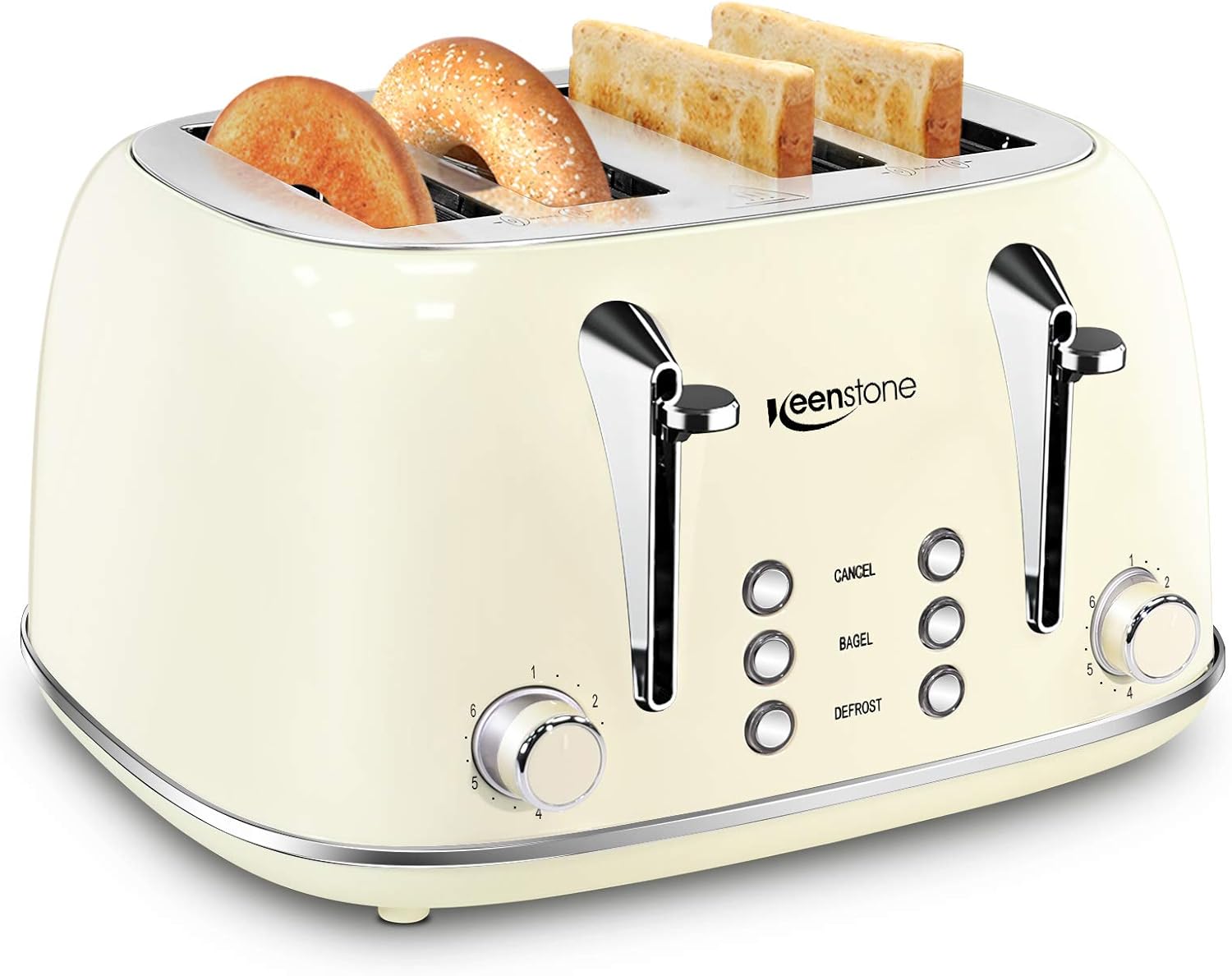 Amazon.com: Toasters 4 Slice, Keenstone Retro Stainless Steel Bagel ...