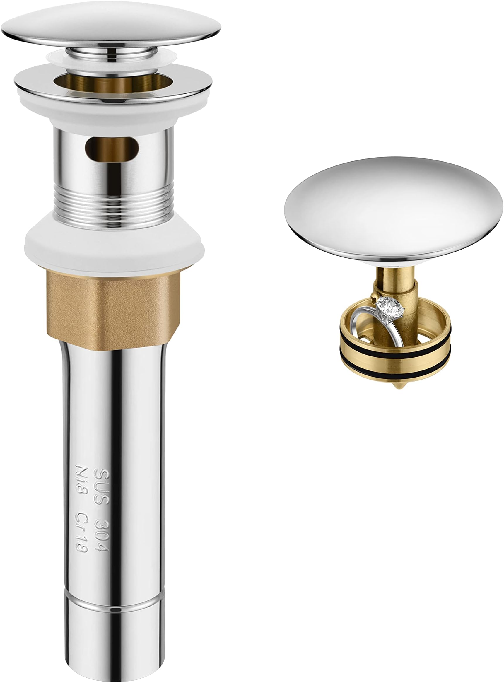 Amazon.com: Pop Up Sink Drain with Overflow, Bathroom Faucet Vessel ...