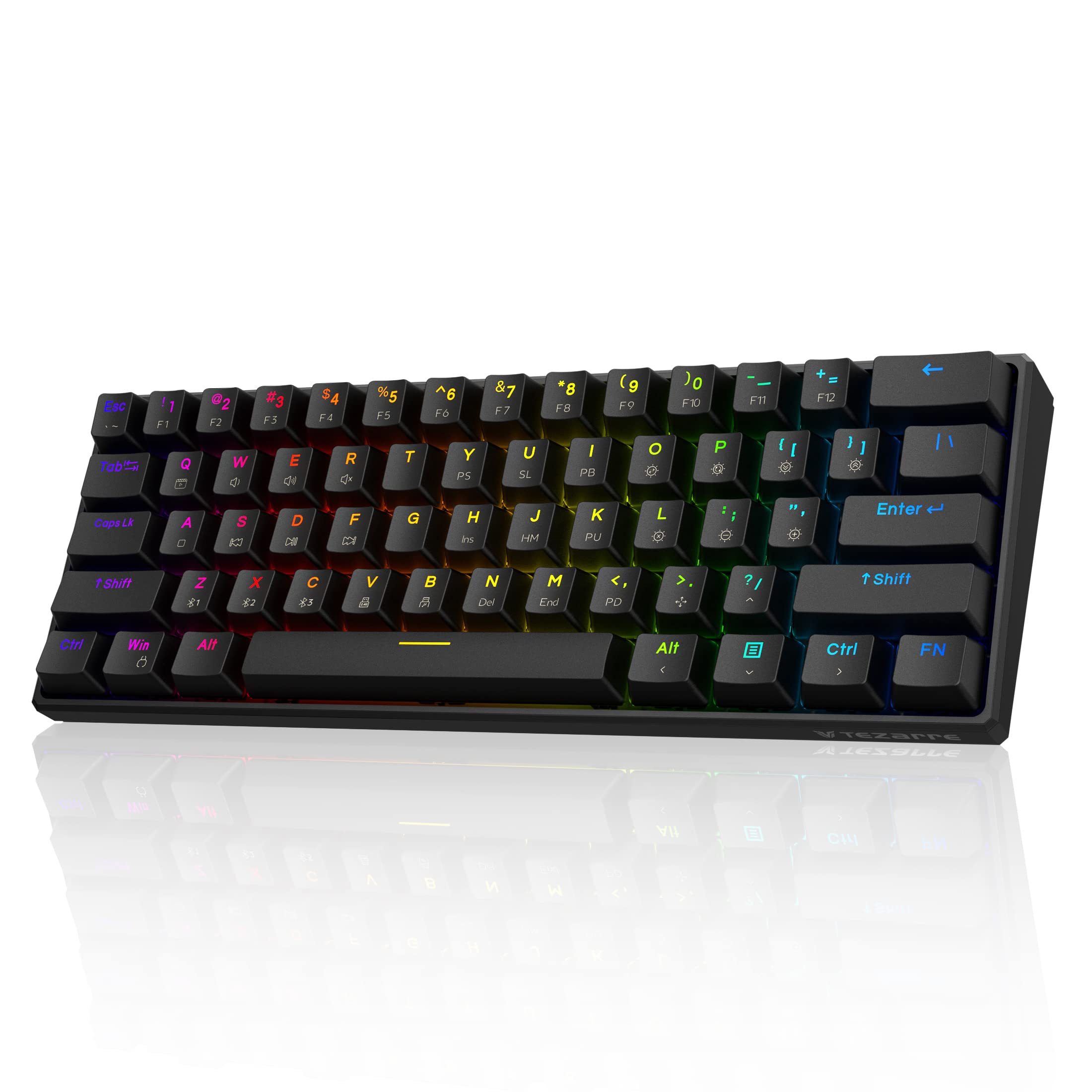 Buy Tezarre TK61Pro Bluetooth/2.4G/USB 60% Mechanical Gaming Keyboard ...