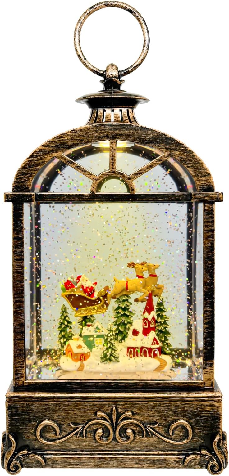 Amazon.com: Christmas Lantern, Angels Snow Globe with 6H Timer, Lighted ...