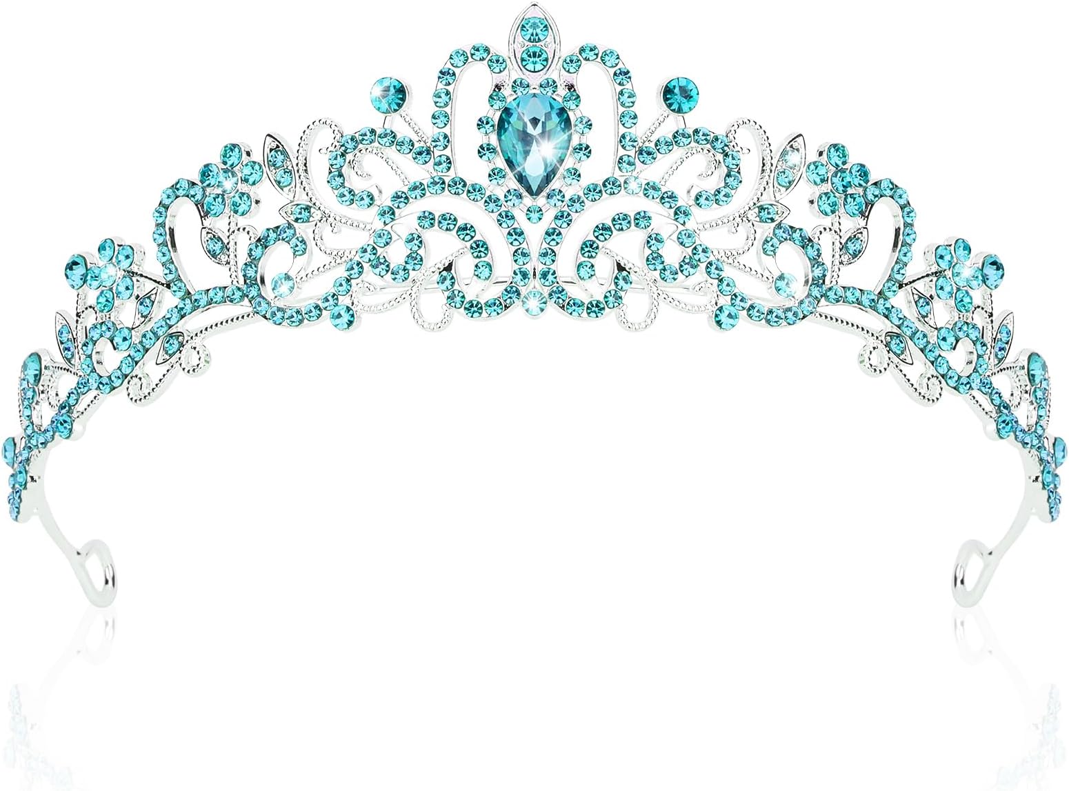 Amazon.com : CIEHER Blue Crown Blue Tiara Prom Crown Blue Queen Crown ...