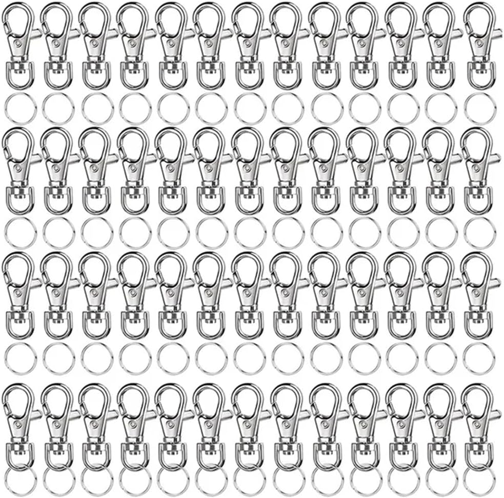 Amazon.com: HXSEMAYIG 100PCS Keychain Hooks with Key Rings,.Metal ...