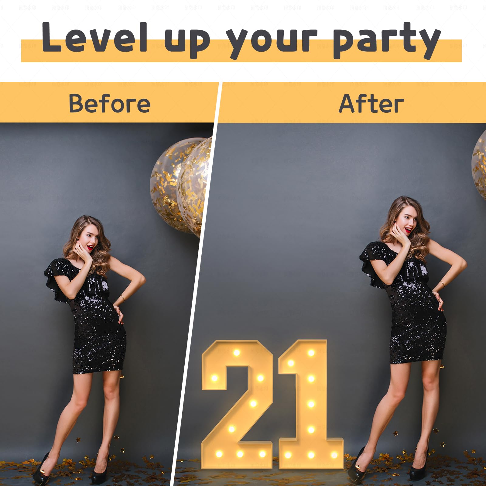 Snapklik.com : Imprsv 3FT Marquee Numbers, Light Up Numbers For 4th ...